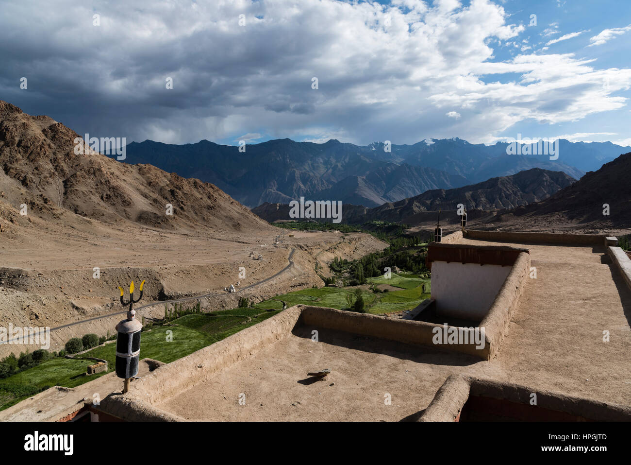 View from roof of houses in Hemis monastery in Ladakh Stock Photo - Alamy