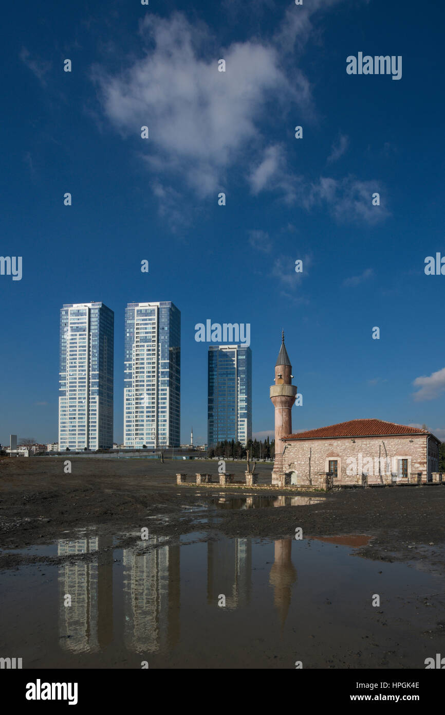 Minaret and High Rise Building,Kazlicesme,Istanbul,Turkey Stock Photo ...