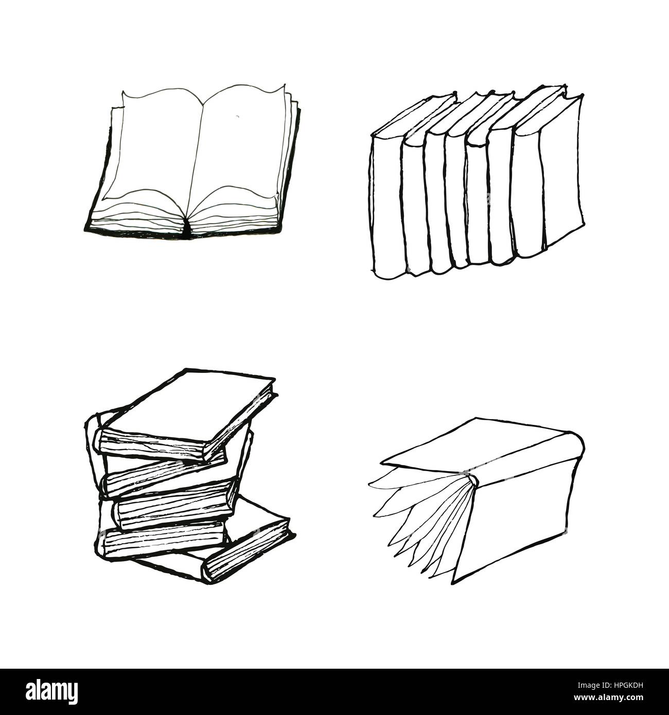 Book doodles set Stock Vector Image & Art - Alamy