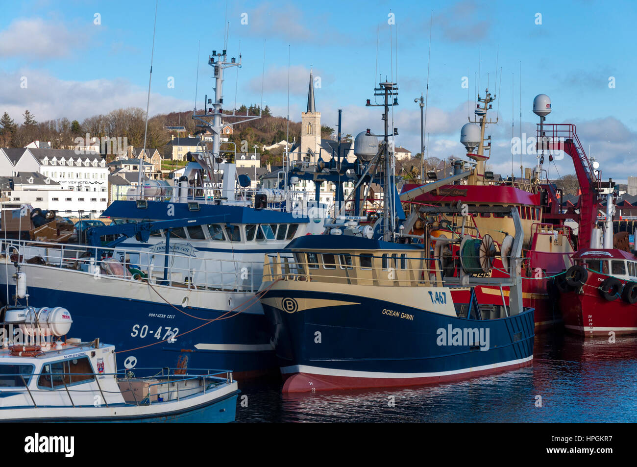 Killybegs fishing port harbour and boats, County Donegal, Ireland Stock ...