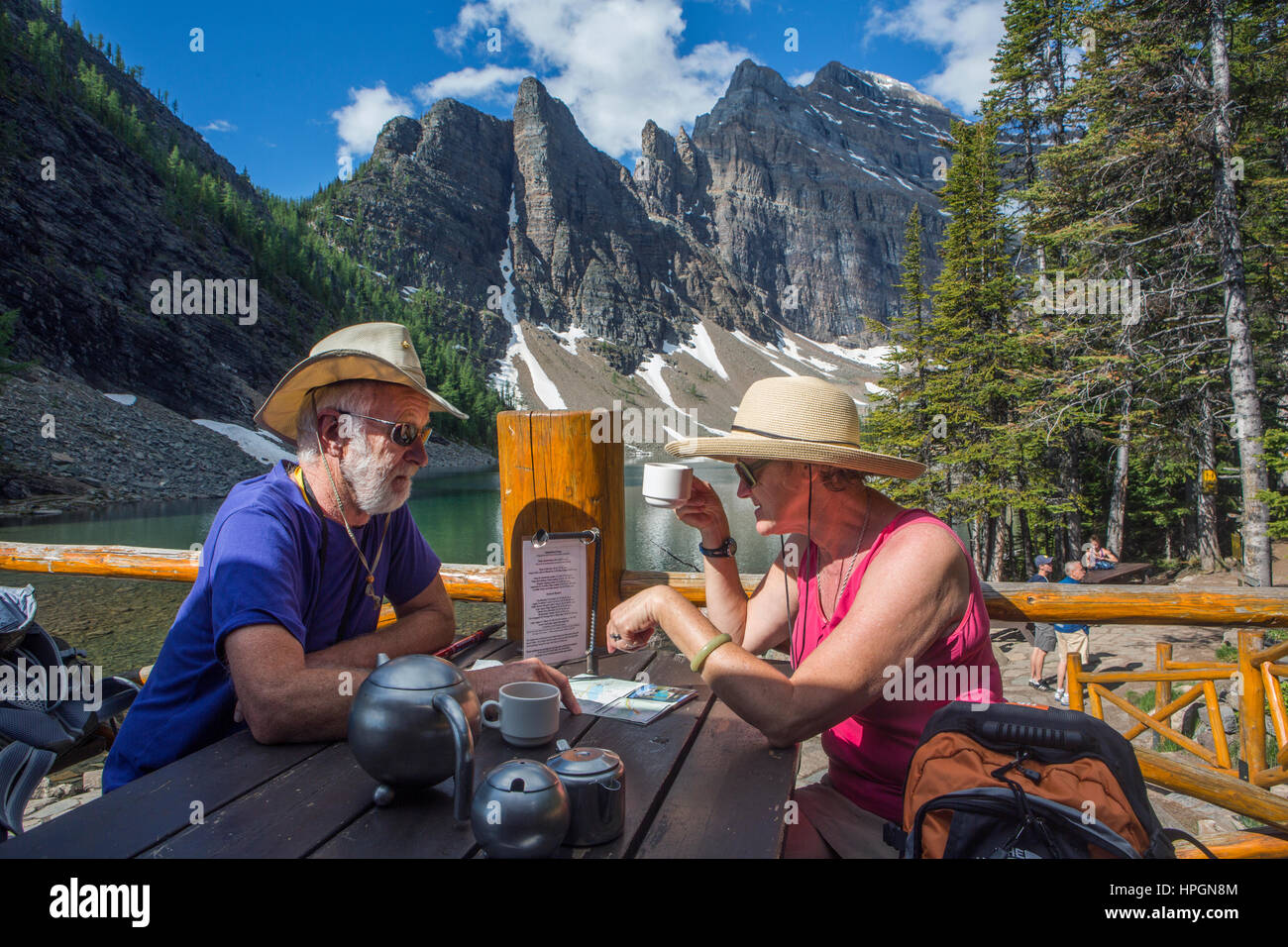 tea house at lake agnes near Lake Louise, Canada Stock Photo - Alamy