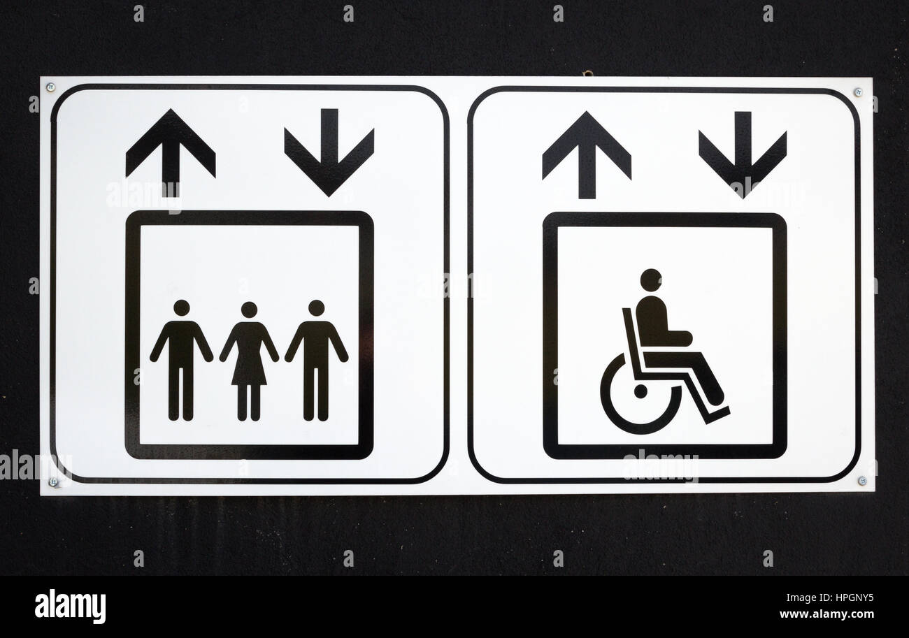 Elevator sign hi-res stock photography and images - Alamy