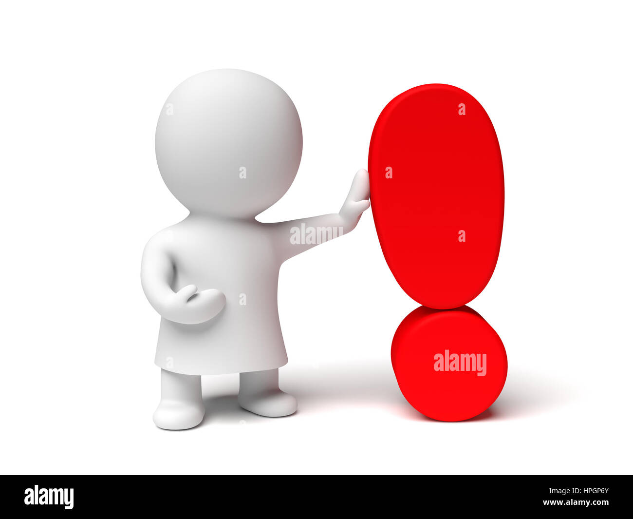 Cartoon exclamation mark character isolated hi-res stock photography ...