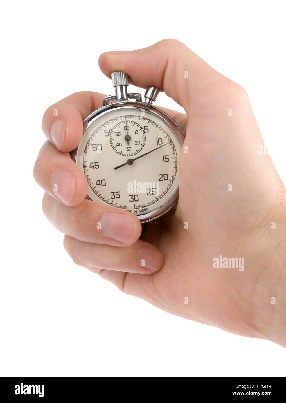 hand with stopwatch Stock Photo - Alamy