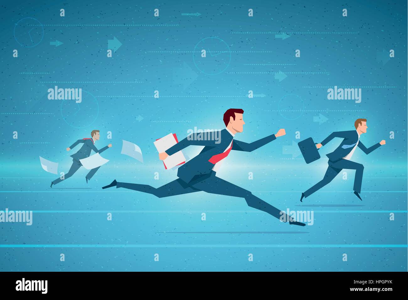 Business concept illustration. Businessmen competition. Elements are ...