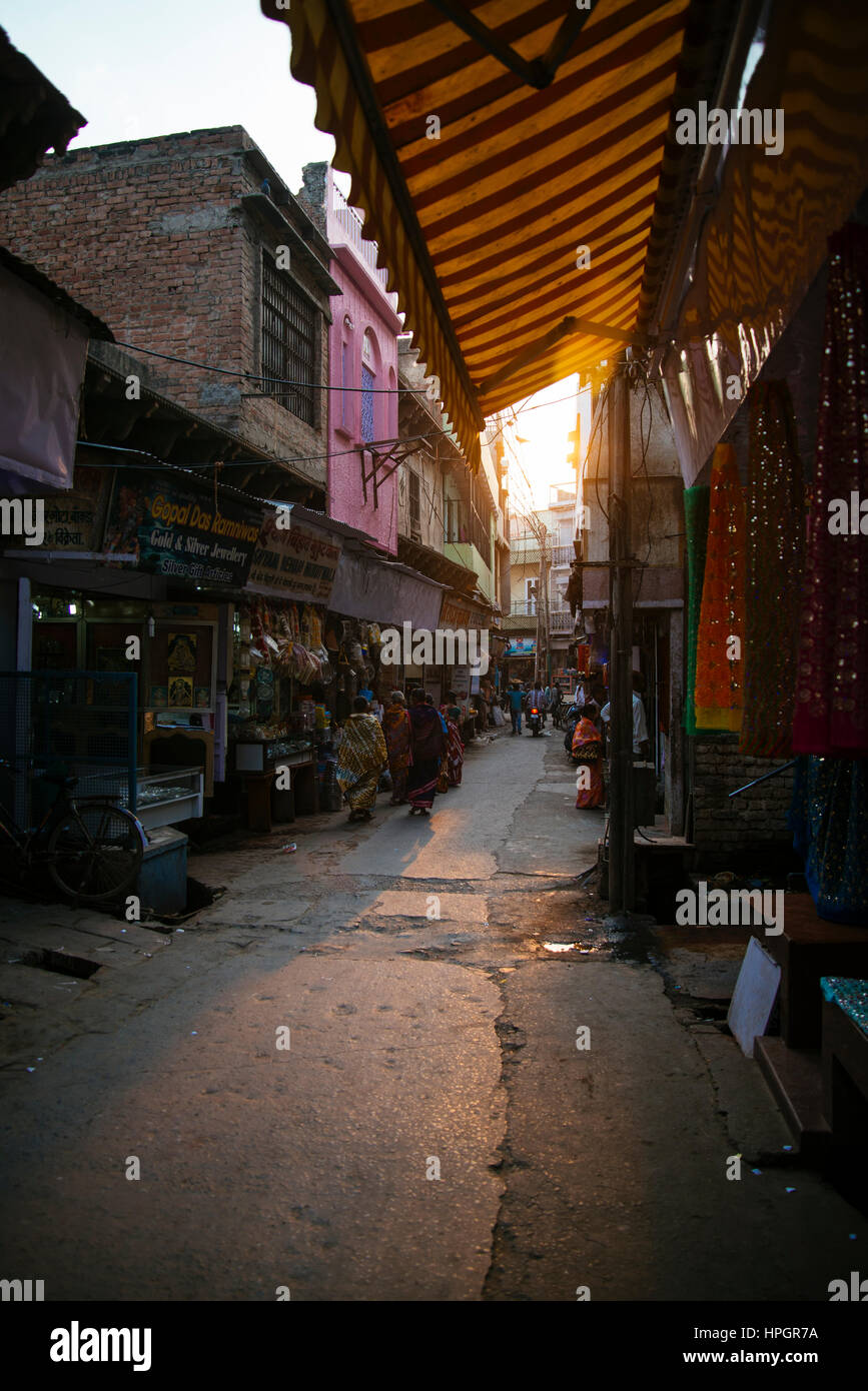Indian market bazaar with sun, India Stock Photo - Alamy