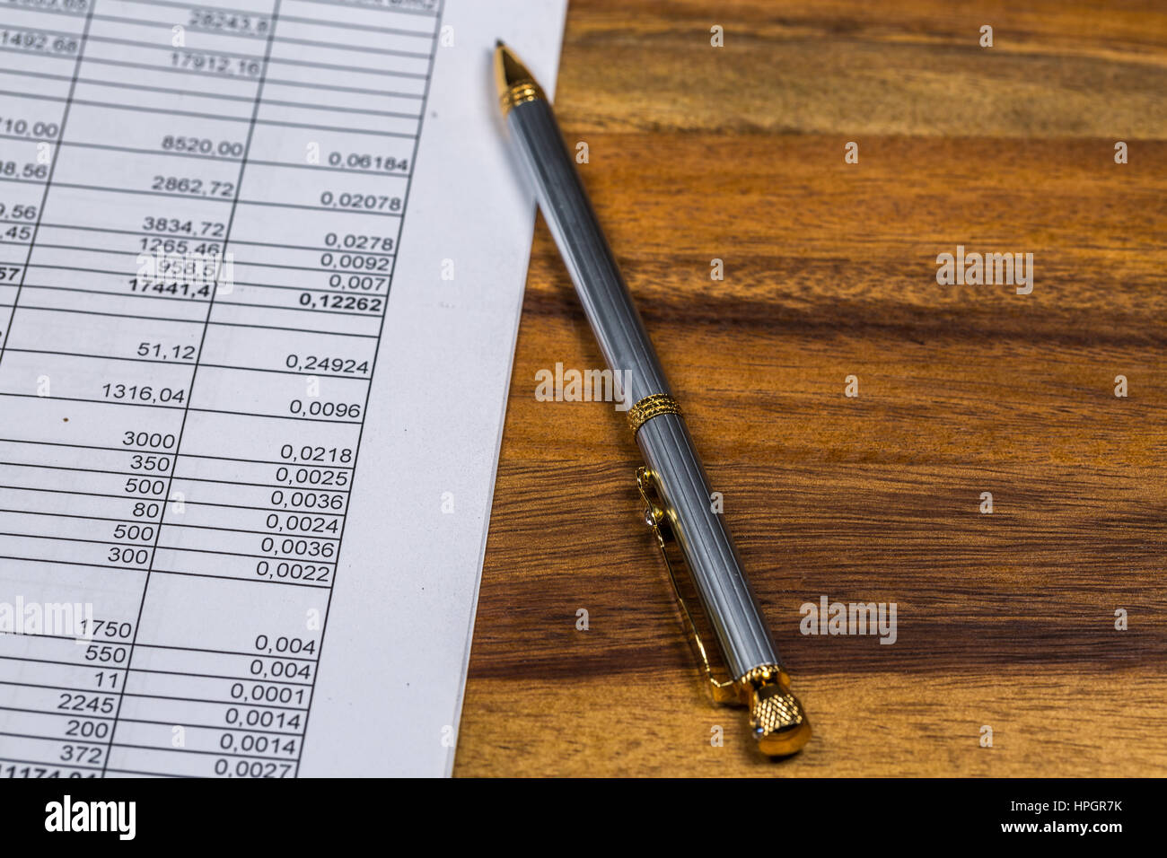 Pen and Finance Document Stock Photo - Alamy