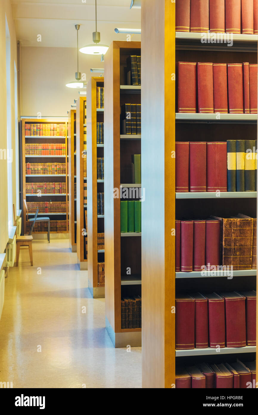 Aged Ancient Antique Old Vintage Books On A Shelfs In Library Stock ...