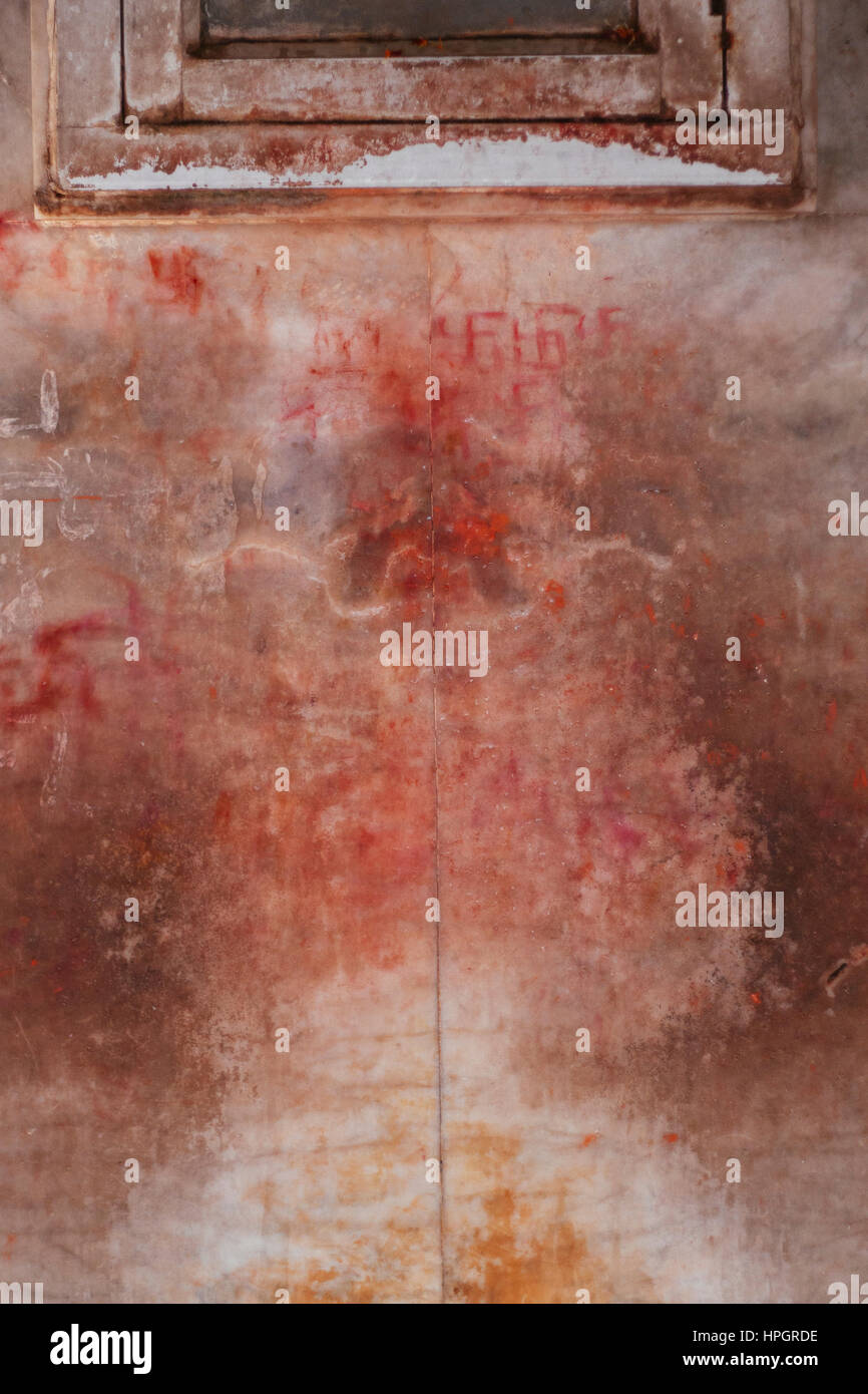 Worshipped space under window, India Stock Photo - Alamy