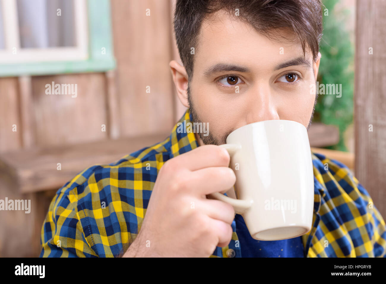 Man drinking tea hi-res stock photography and images - Alamy