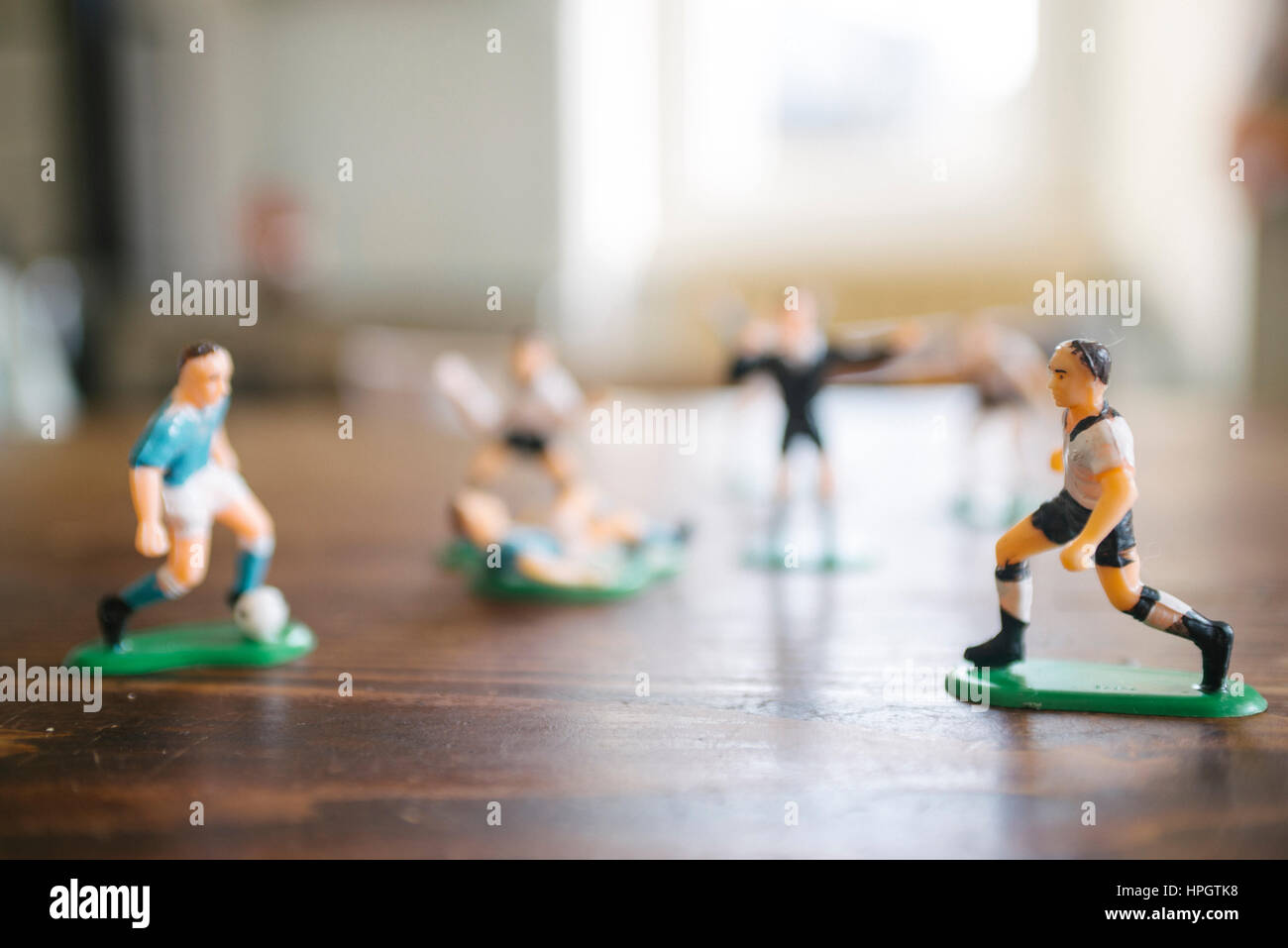 statuettes of plastic footballers Stock Photo - Alamy