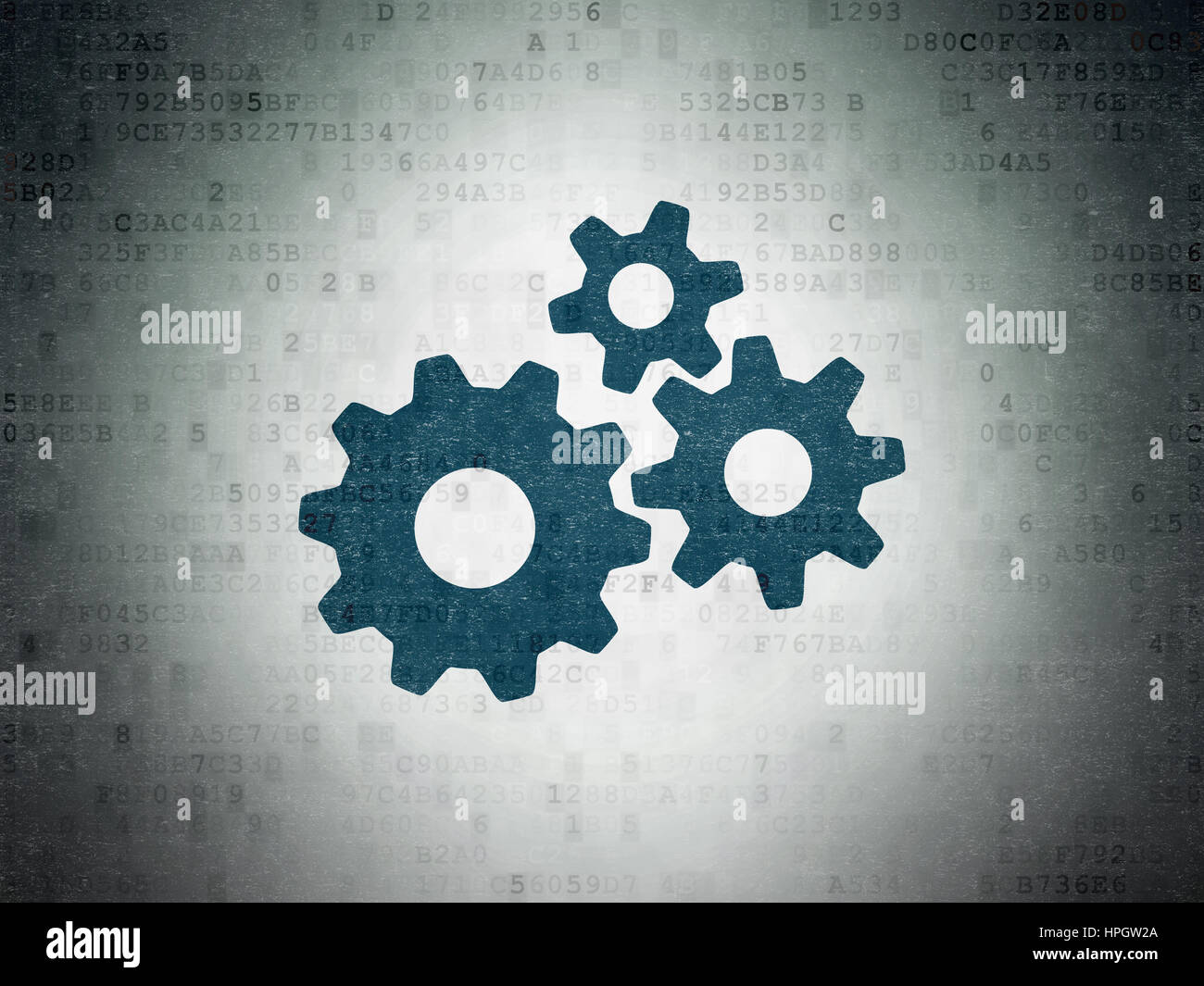 Data concept: Gears on Digital Data Paper background Stock Photo - Alamy