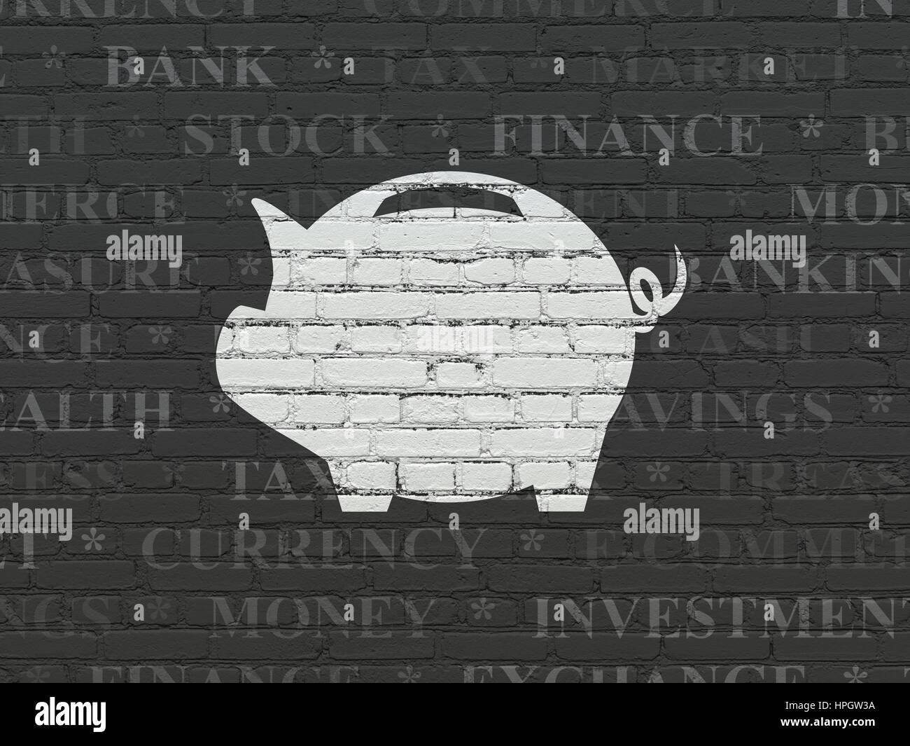 Banking concept: Money Box on wall background Stock Photo - Alamy