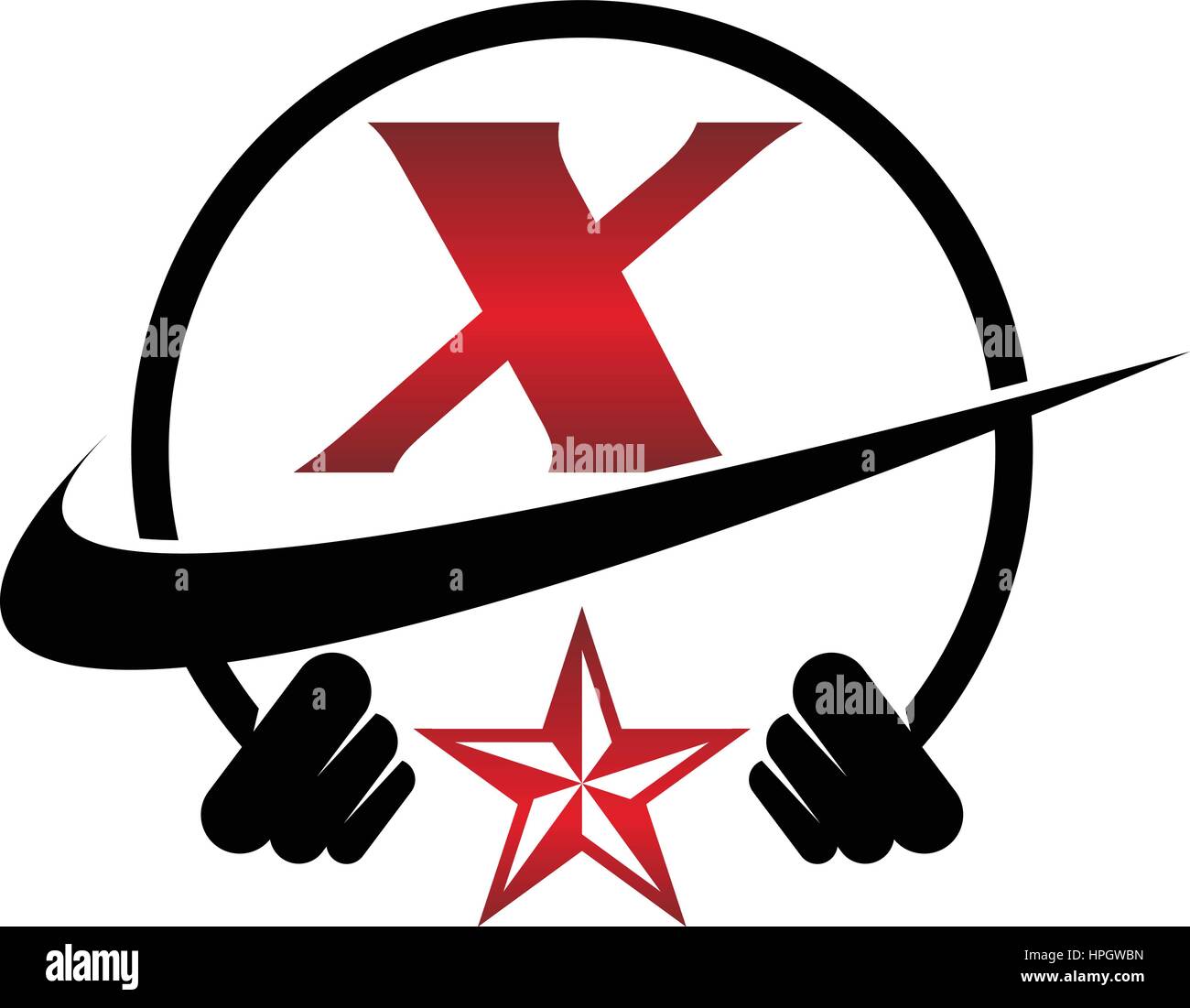 X sport fitness logo Stock Vector Images - Alamy