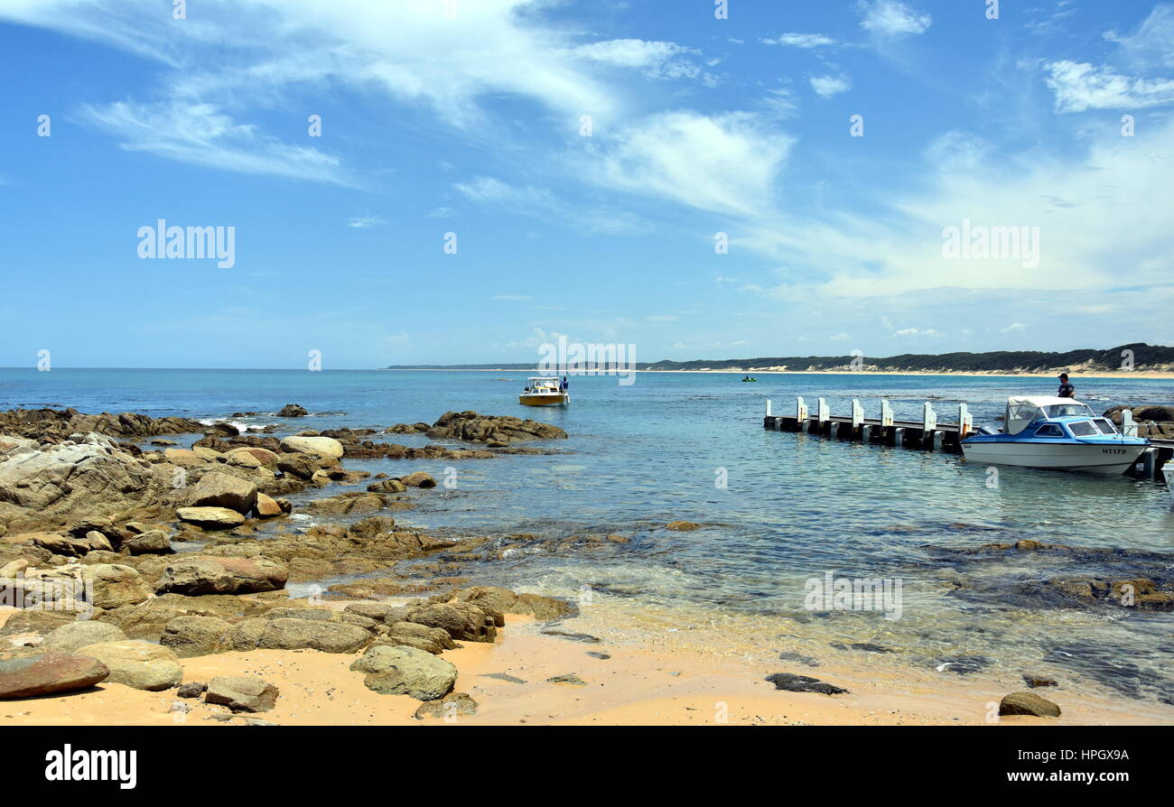 View of coastline of Cape Conran Coastal Park in summer, Marlo in ...