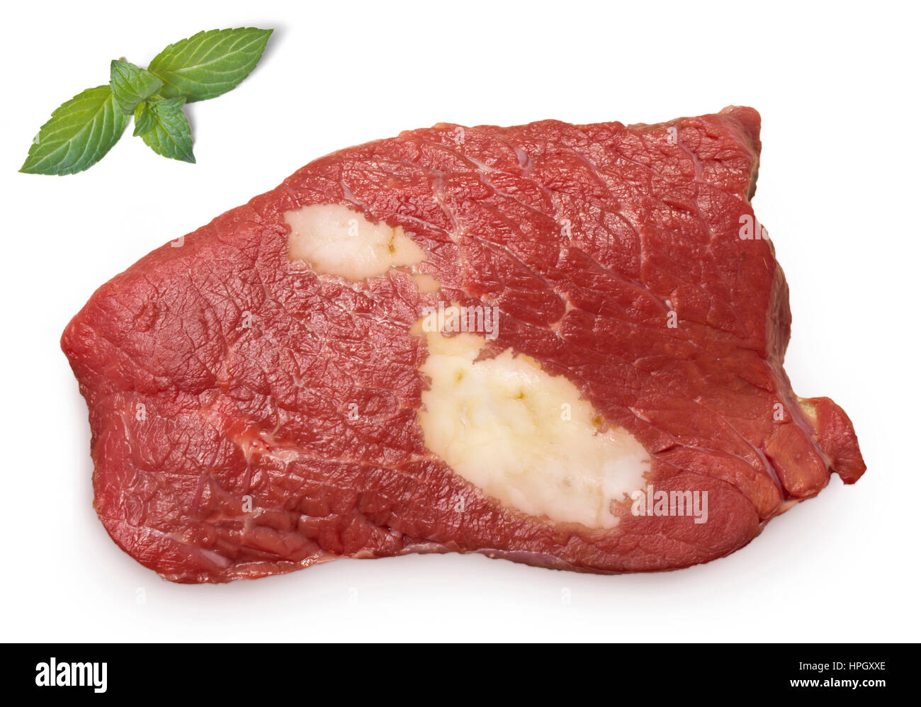 Raw meat (roast beef) and fat composed into it in the shape of Malta ...
