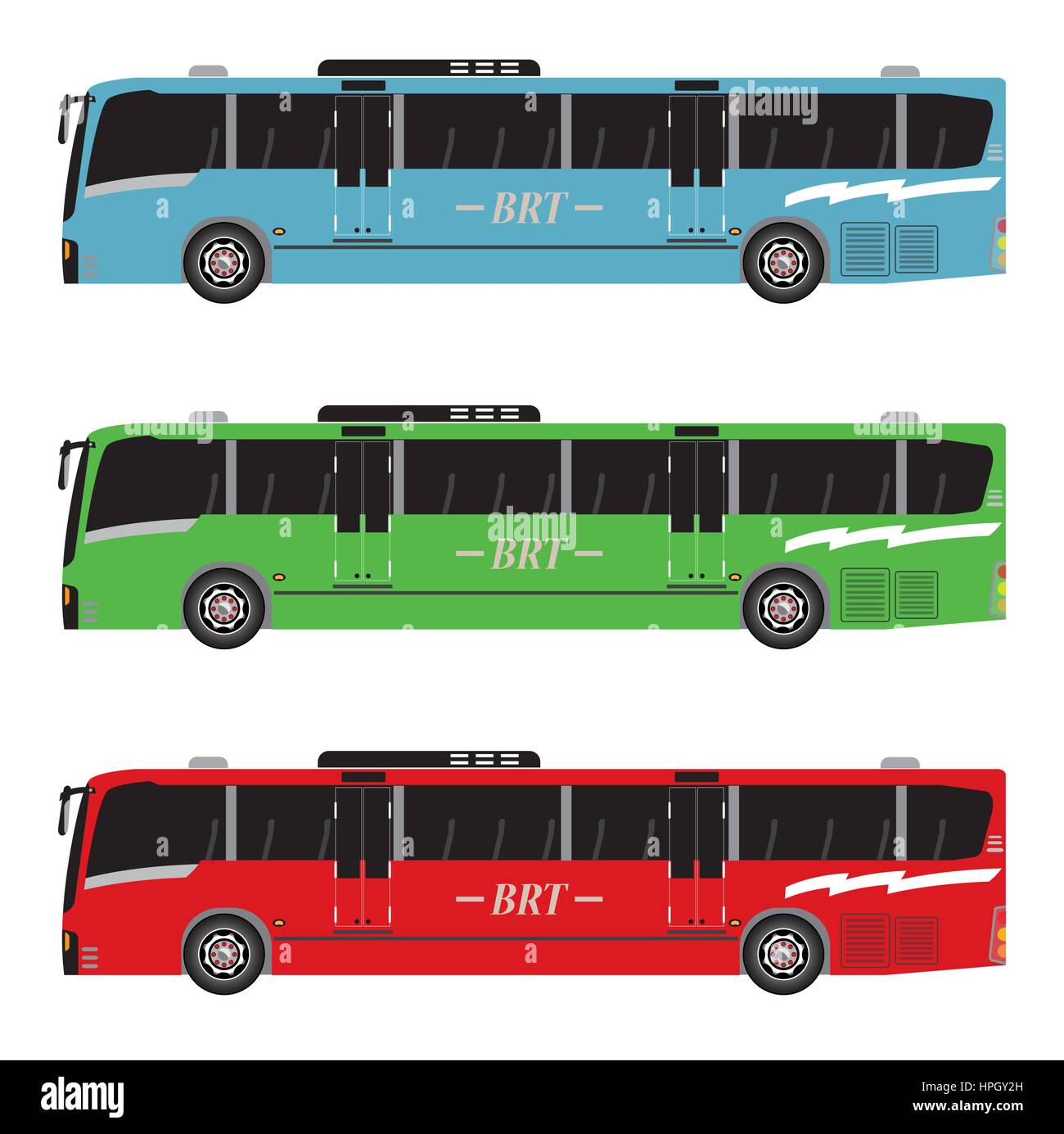 Set of Bus Rapid Transit or BRT Vector ioslated in with background ...