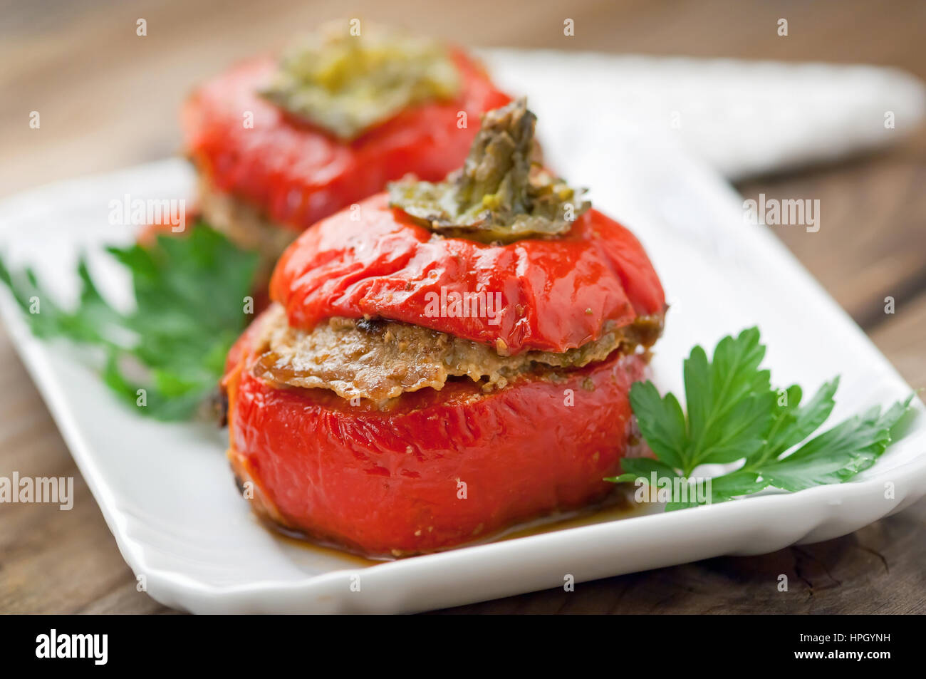 Green peppers stuffed meat hi-res stock photography and images - Alamy