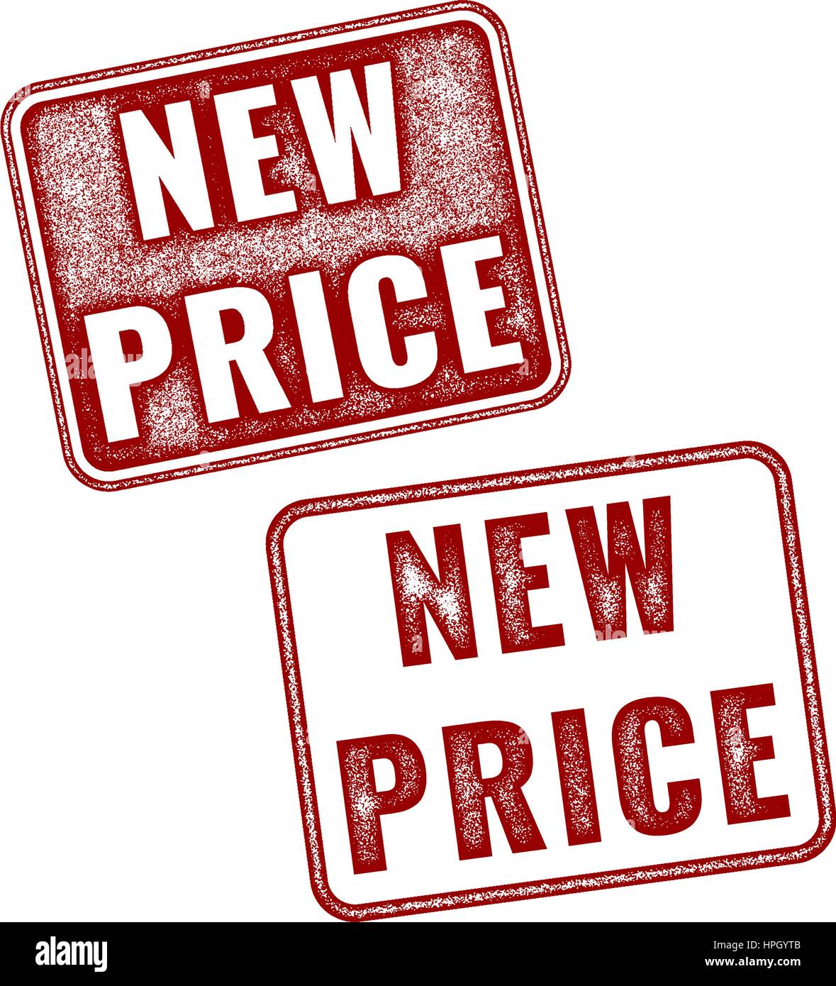 New Price vector grunge textured red rubber stamp isolated on white ...