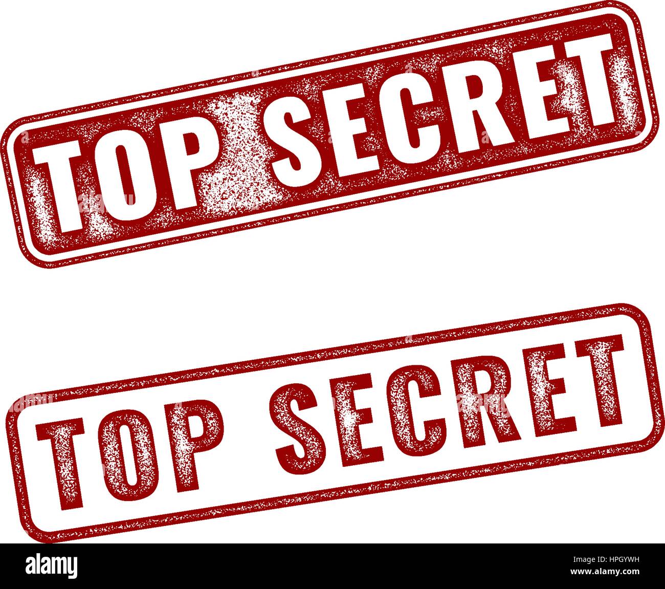 Two red realistic vector Top Secret grunge rubber stamps isolated on ...