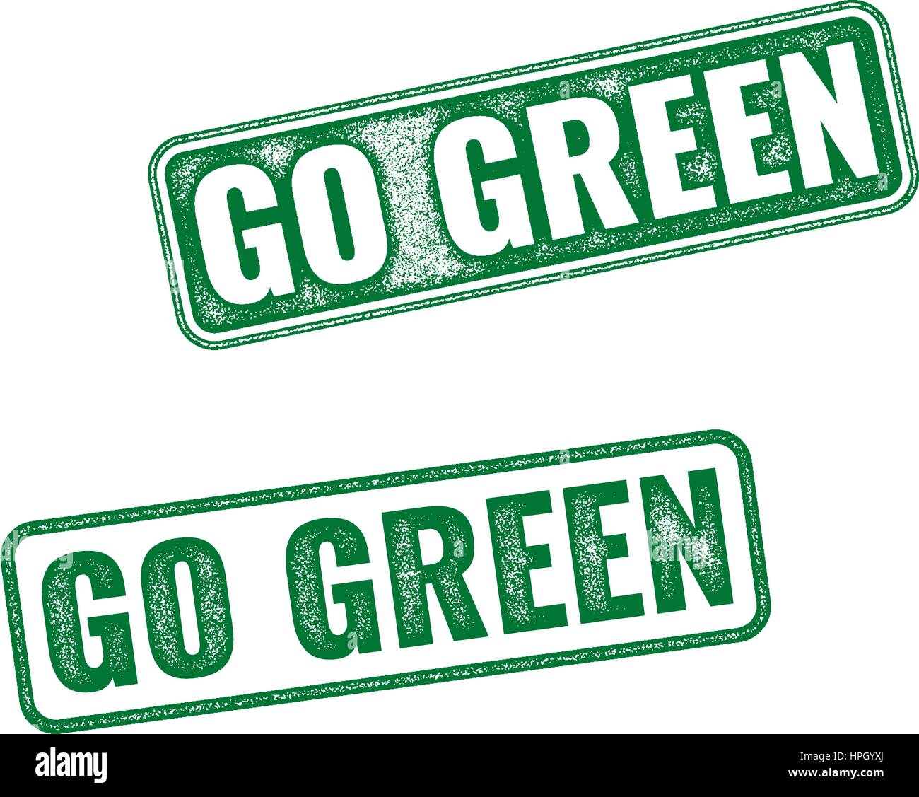 Realistic green vector grunge rubber stamp Go Green isolated on white ...
