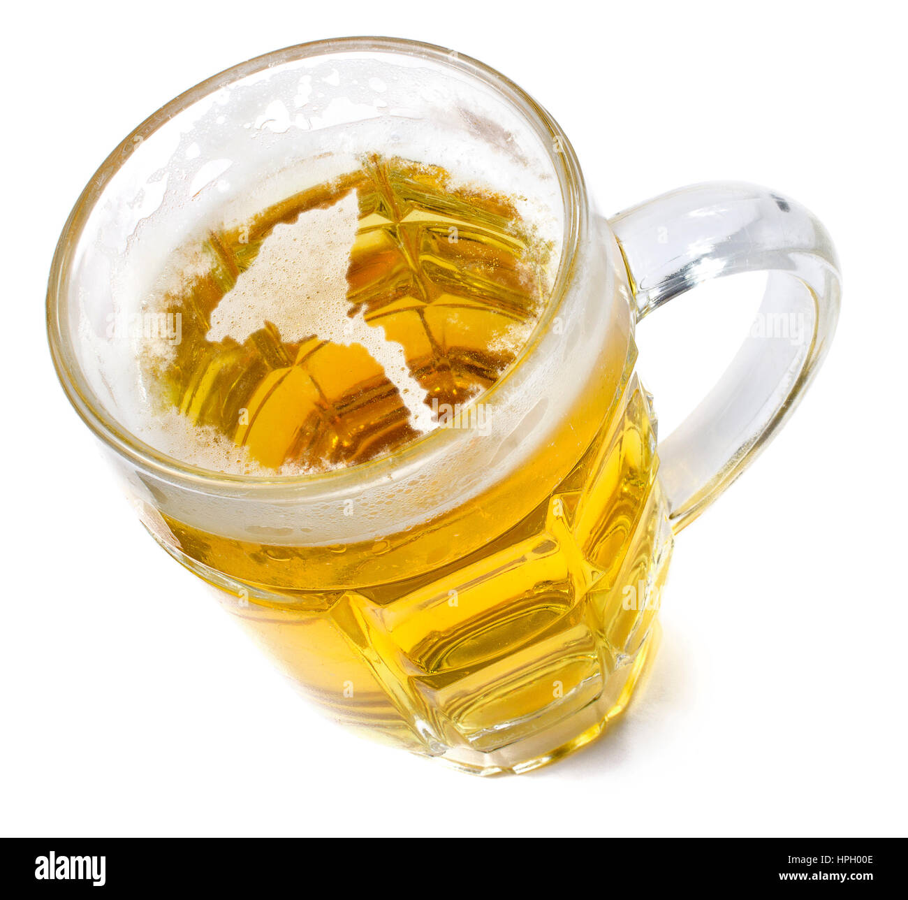 Beer head in the shaped of Eritrea and a beer.(series Stock Photo - Alamy
