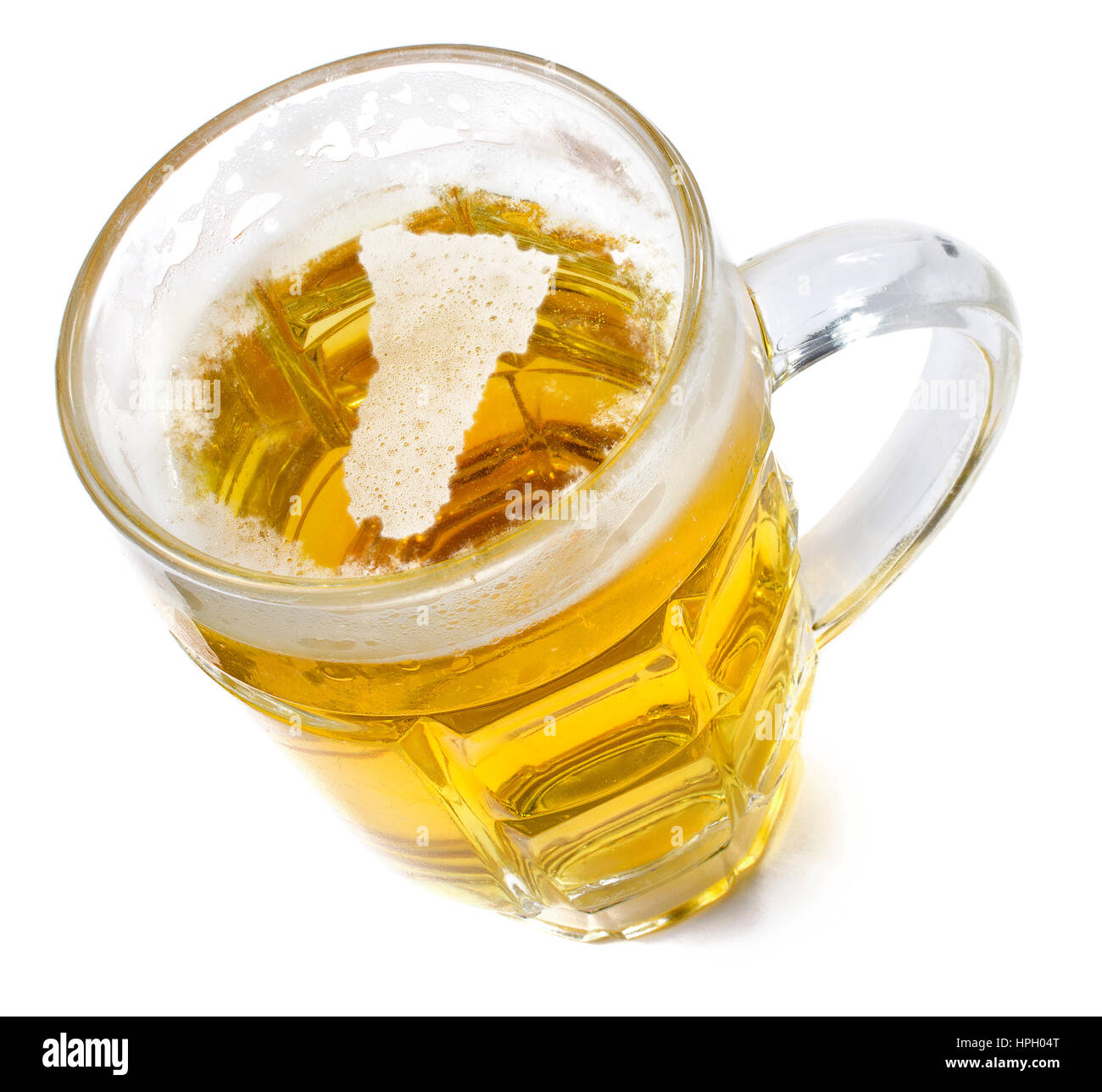 Beer head in the shaped of Namibia and a beer.(series Stock Photo - Alamy
