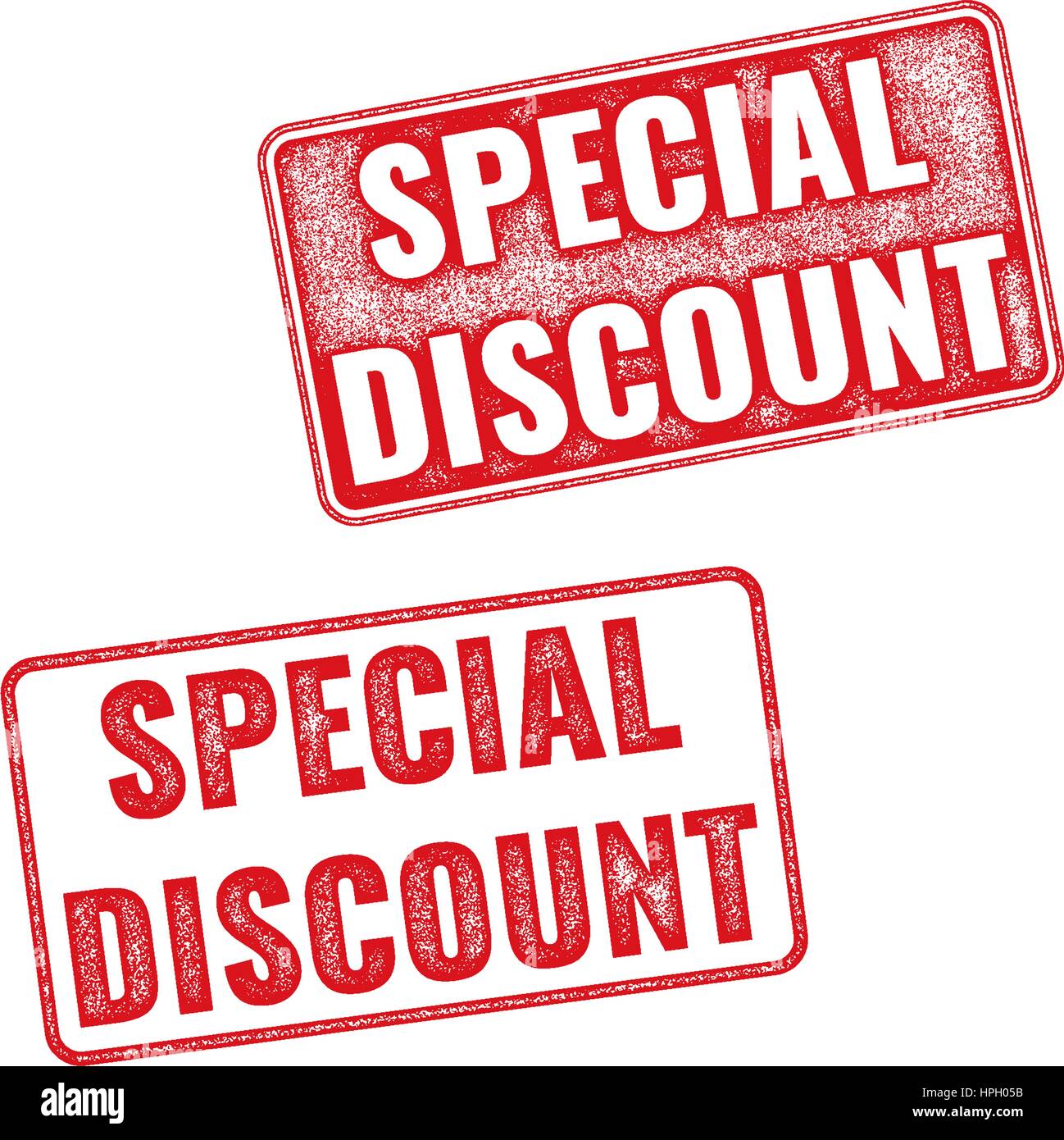 Two red textured stamps Special Discount. Vector realistic Special ...