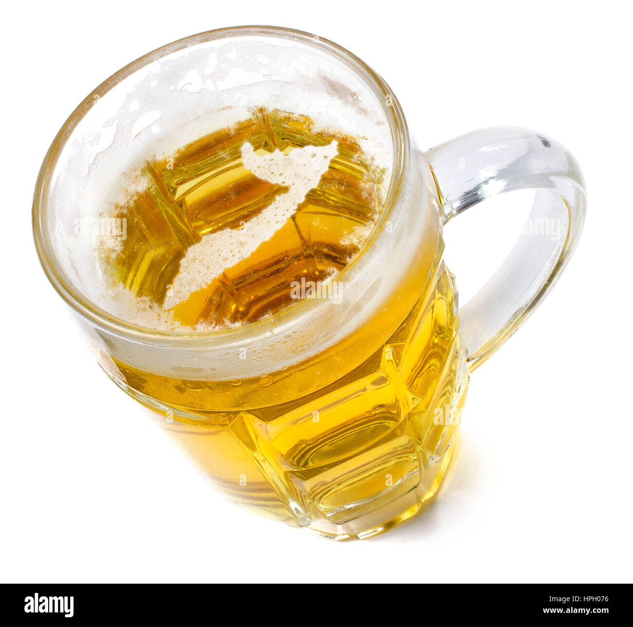 Beer head in the shaped of Somalia and a beer.(series Stock Photo - Alamy