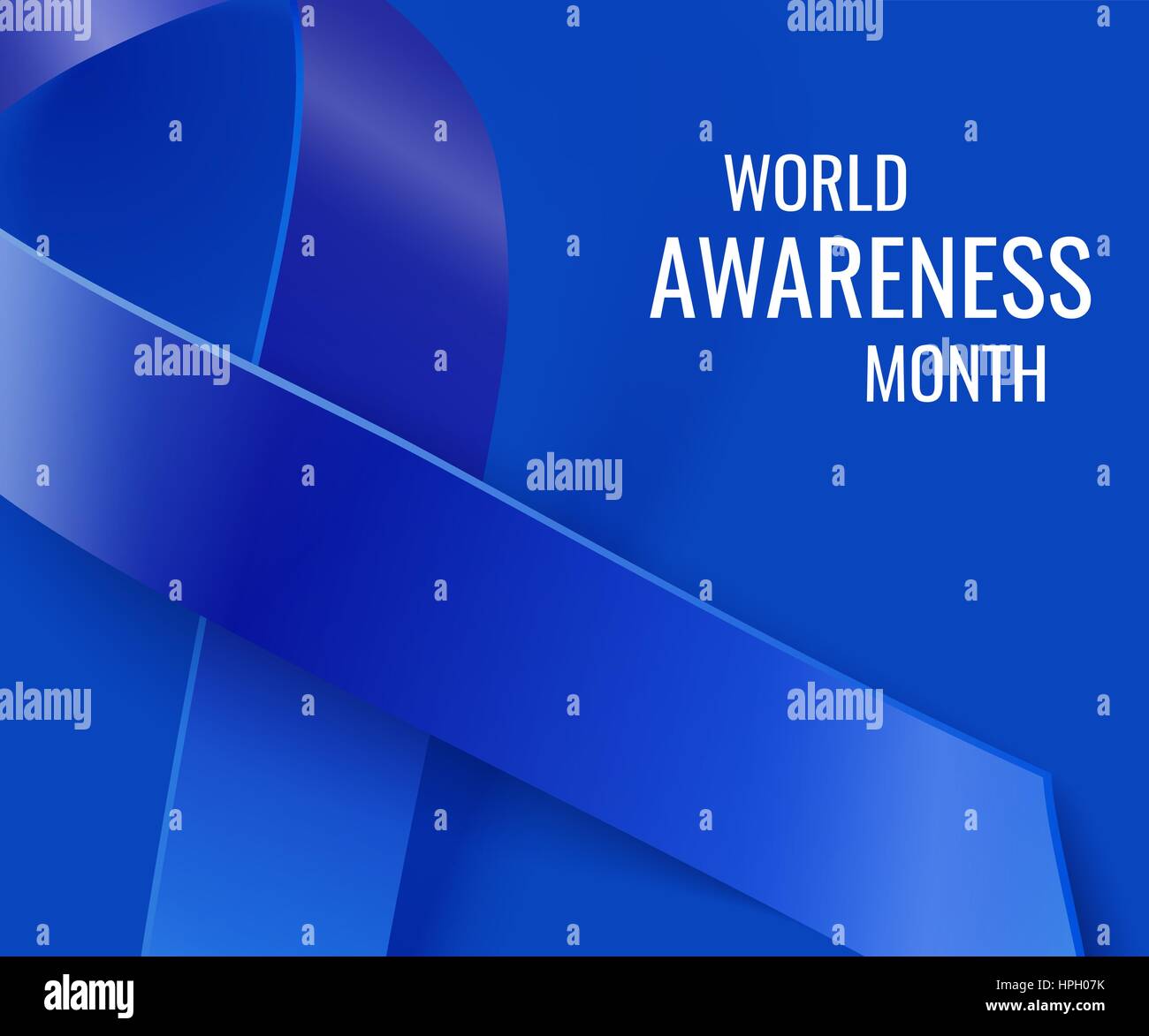Awareness realistic blue vector ribbon background. World cancer ...