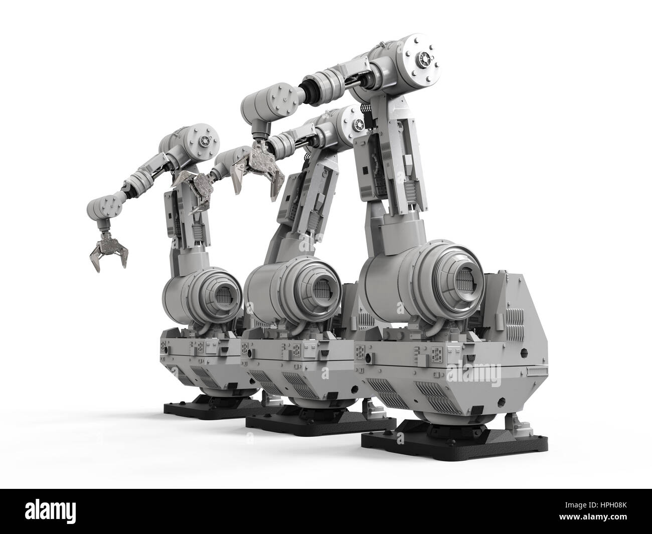 3d rendering robotic arm on white background Stock Photo - Alamy