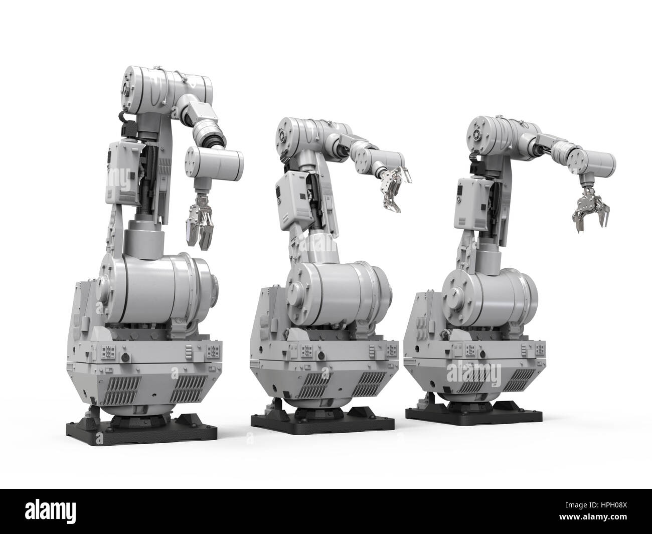 3d rendering robotic arm on white background Stock Photo - Alamy