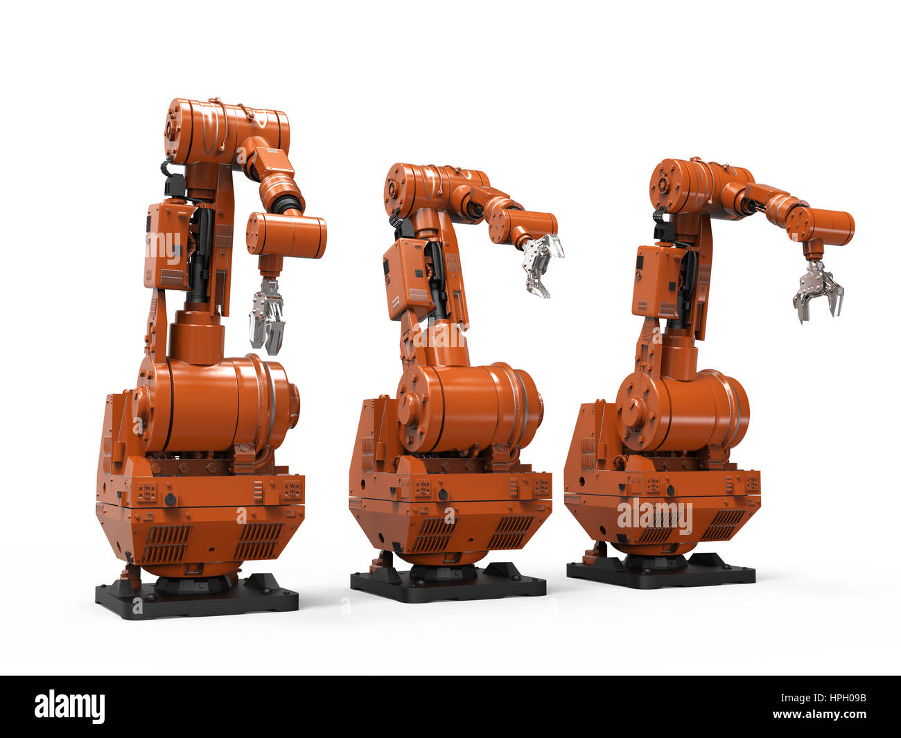 3d rendering robotic arm on white background Stock Photo - Alamy