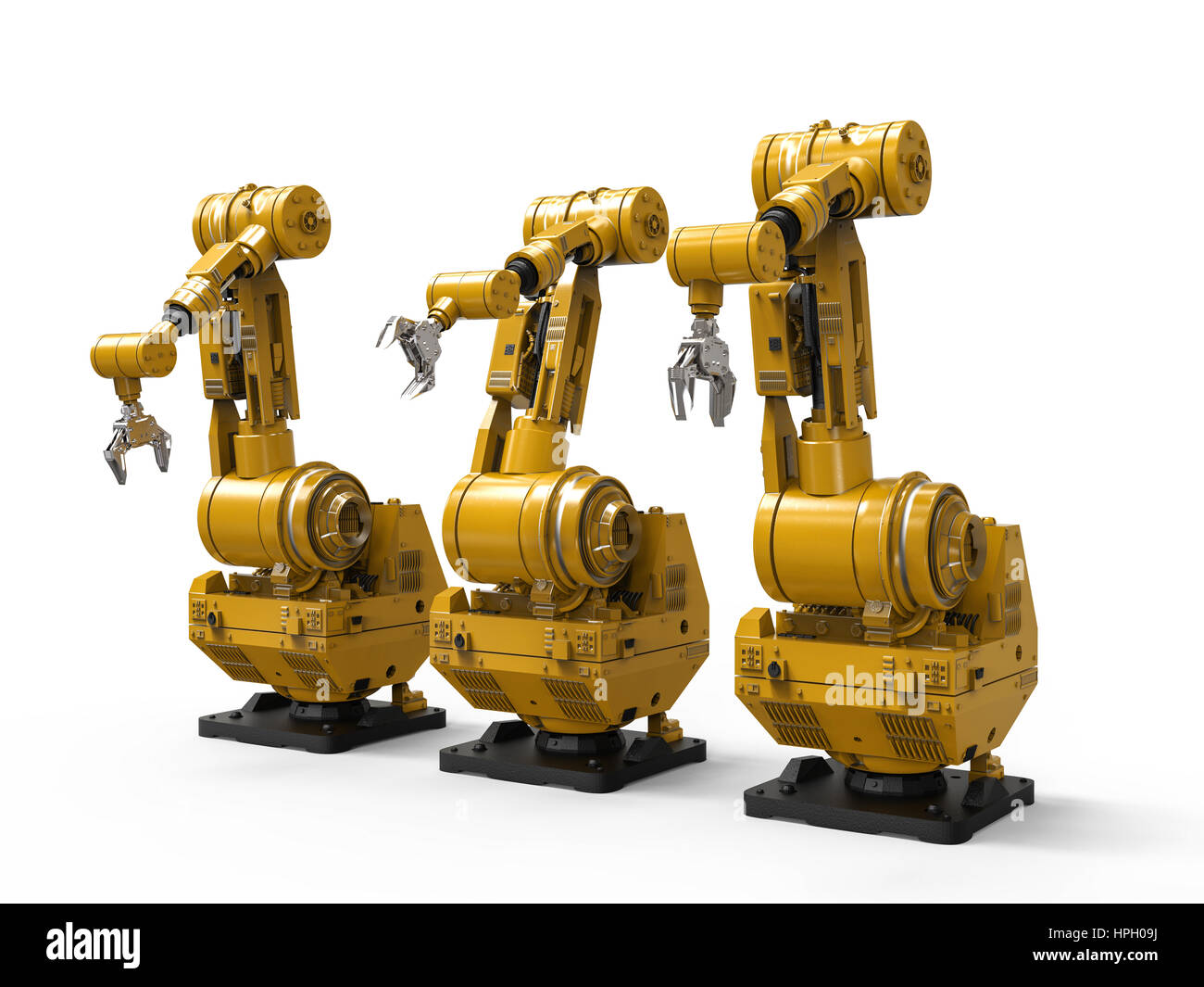 3d rendering robotic arm on white background Stock Photo - Alamy