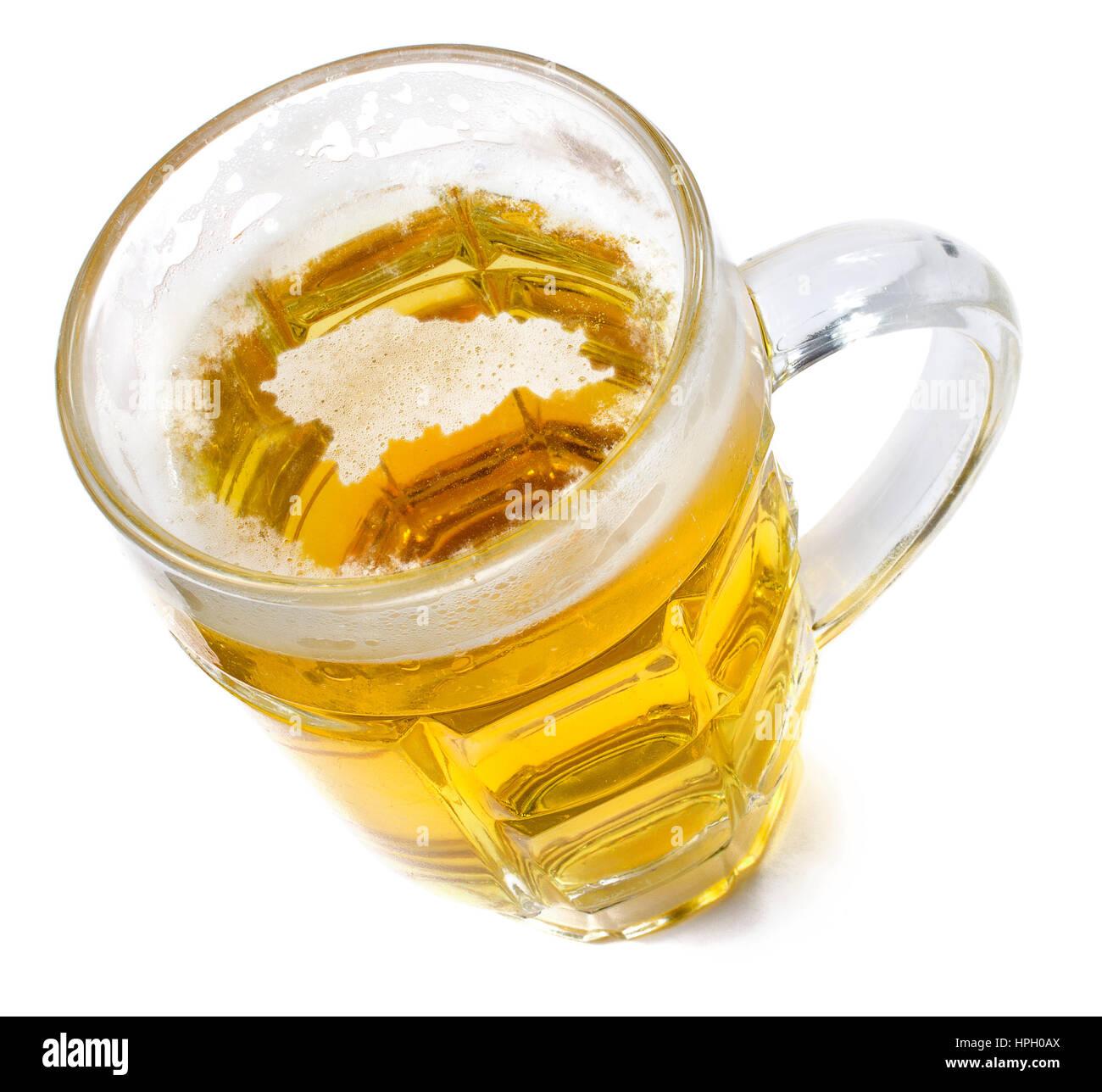 Beer head in the shaped of Honduras and a beer.(series Stock Photo - Alamy