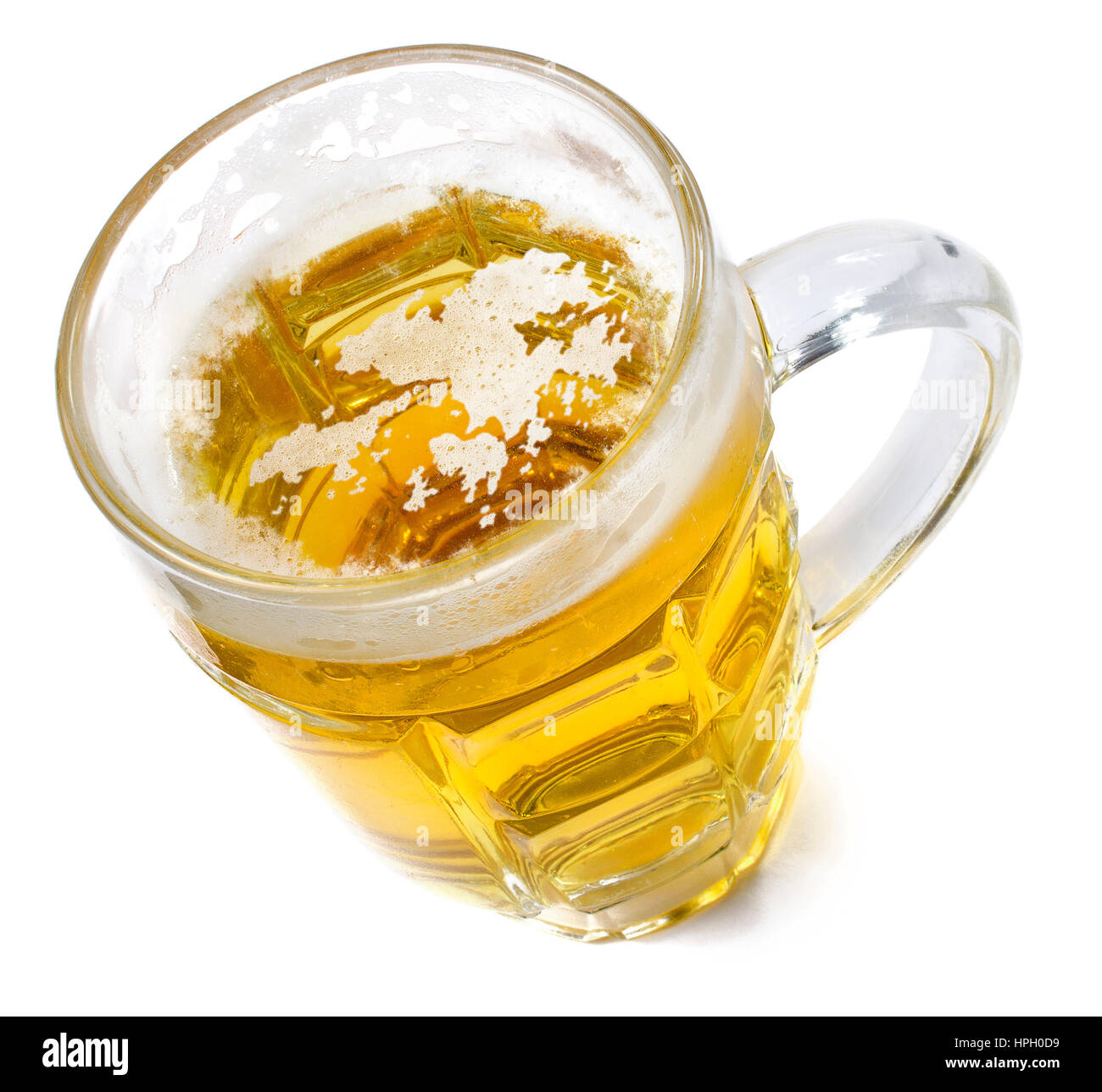 Beer head in the shaped of Hong Kong and a beer.(series Stock Photo - Alamy