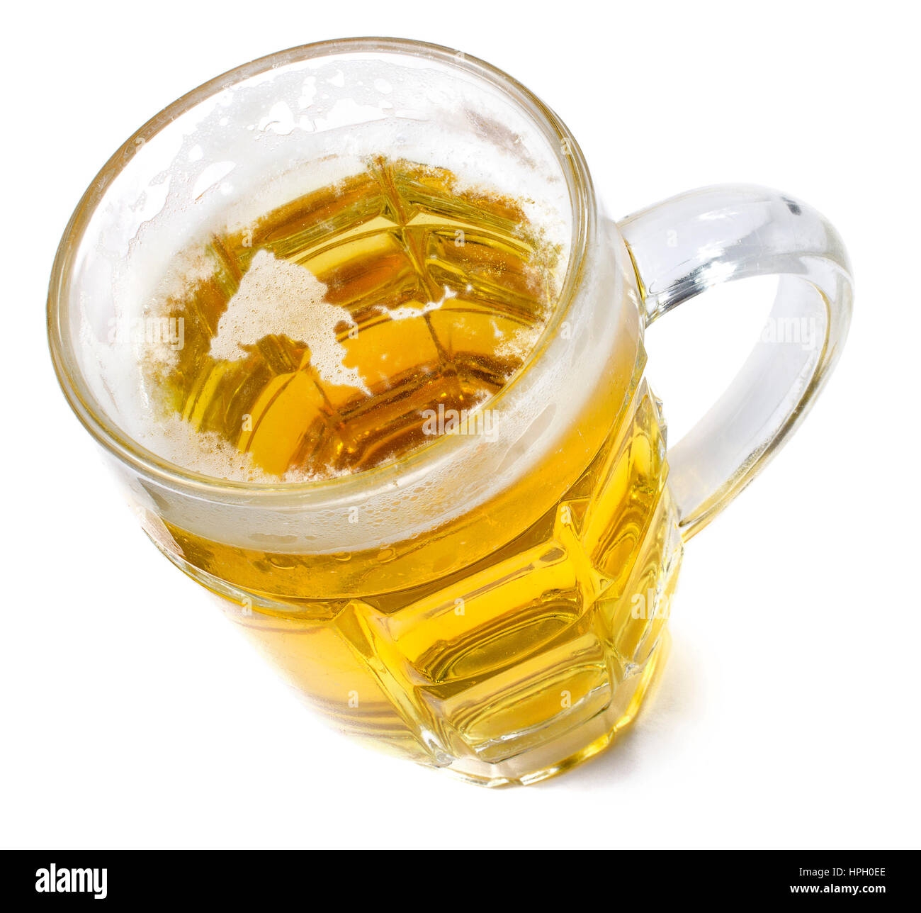 Beer head in the shaped of Papua New Guinea and a beer.(series Stock ...