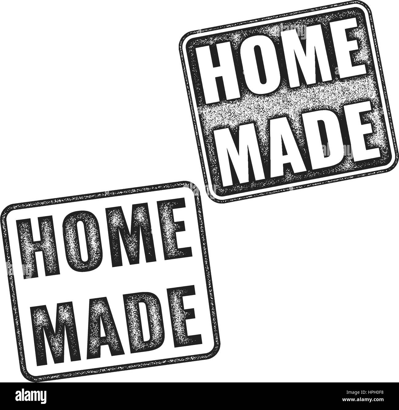 Two realistic vector Homemade grunge rubber stamps isolated on white ...