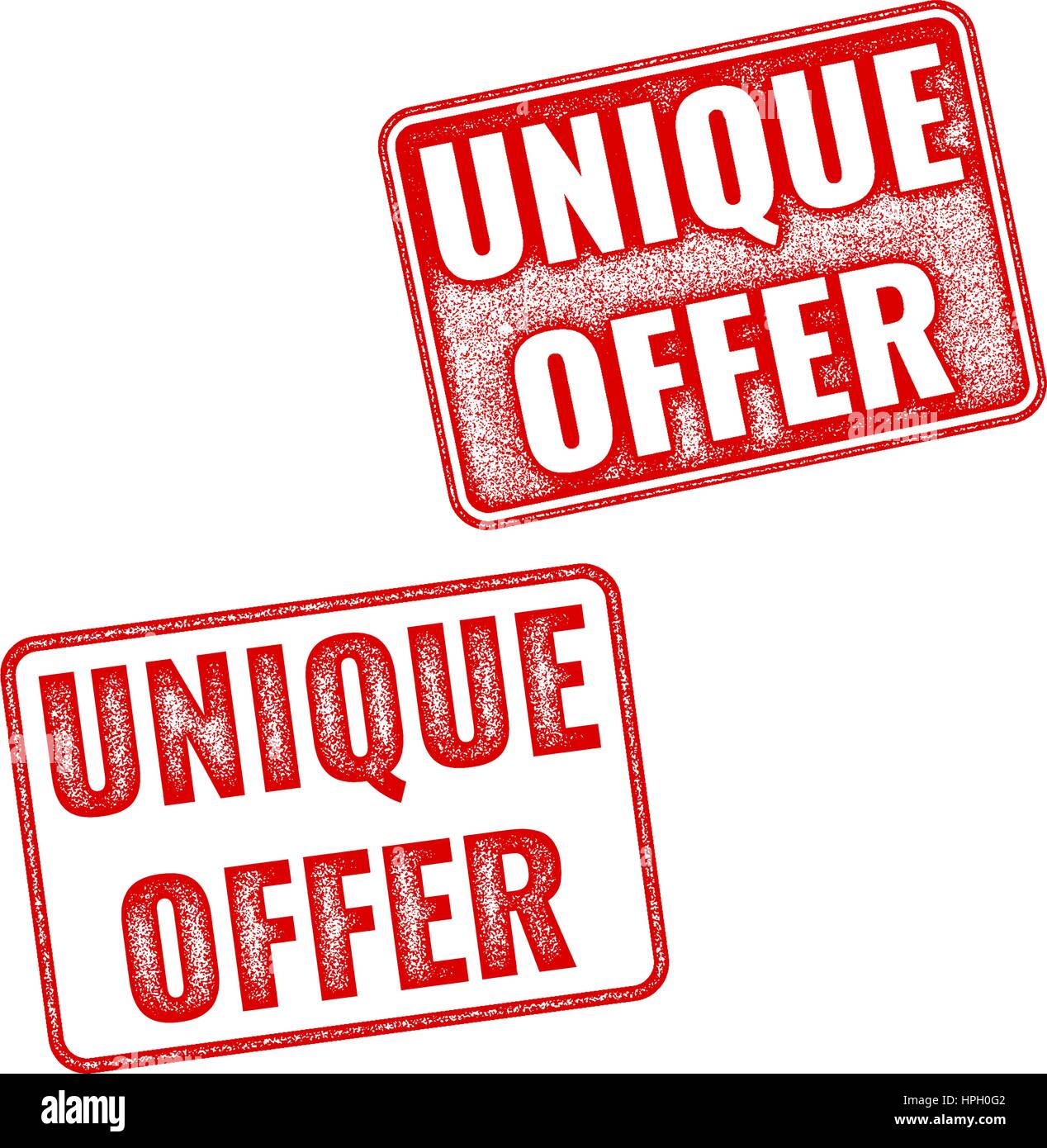 Unique offer grunge textured red rubber stamp isolated on white ...