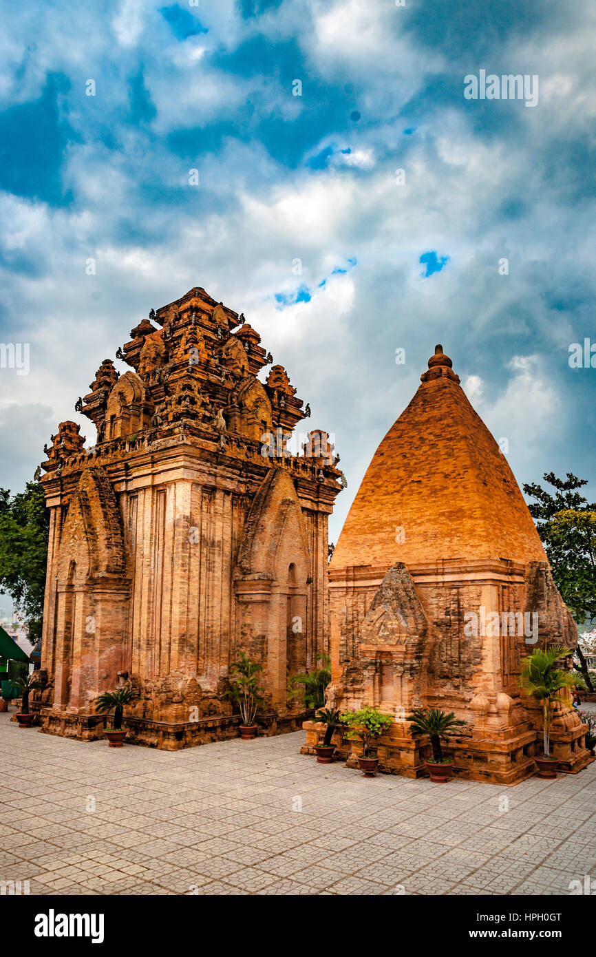 The towers of Po Nagar near Nha Trang in Vietnam. Towers were built by ...