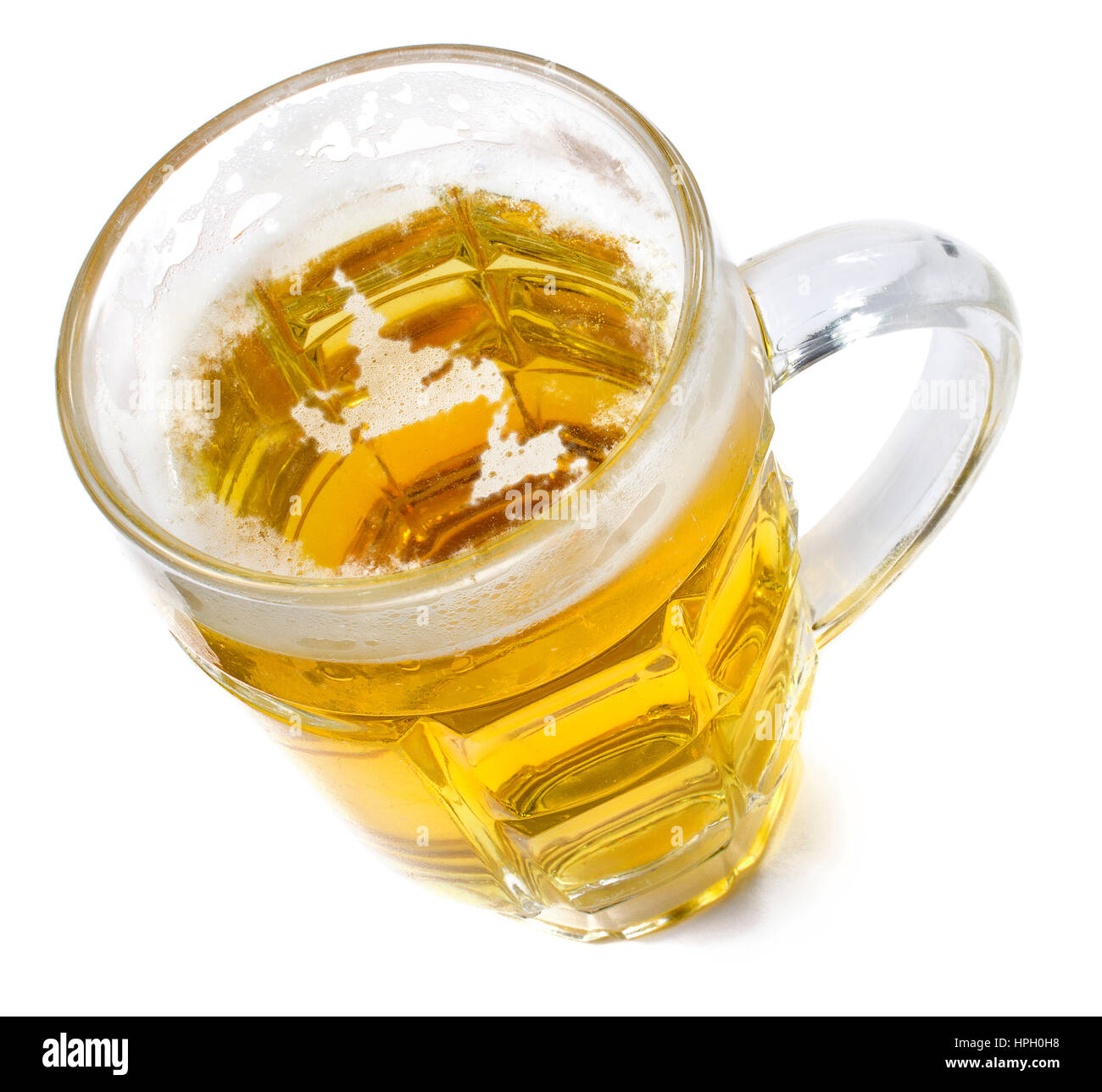 Beer head in the shaped of Newfoundland and a beer.(series Stock Photo ...