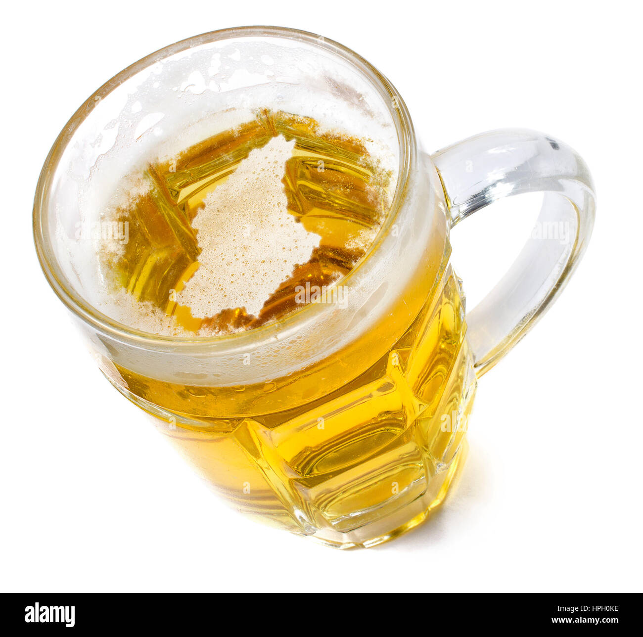 Beer head in the shaped of Luxembourg and a beer.(series Stock Photo ...
