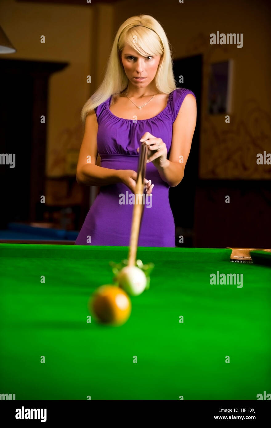 Billiard balls woman hi-res stock photography and images - Alamy