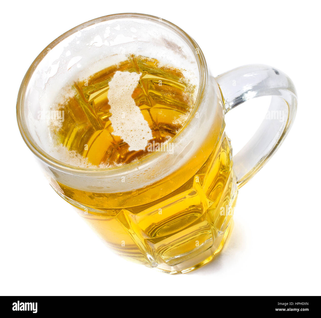 Beer head in the shaped of California and a beer.(series Stock Photo ...