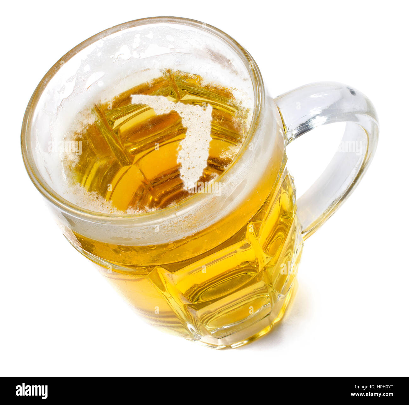 Beer head in the shaped of Florida and a beer.(series Stock Photo - Alamy