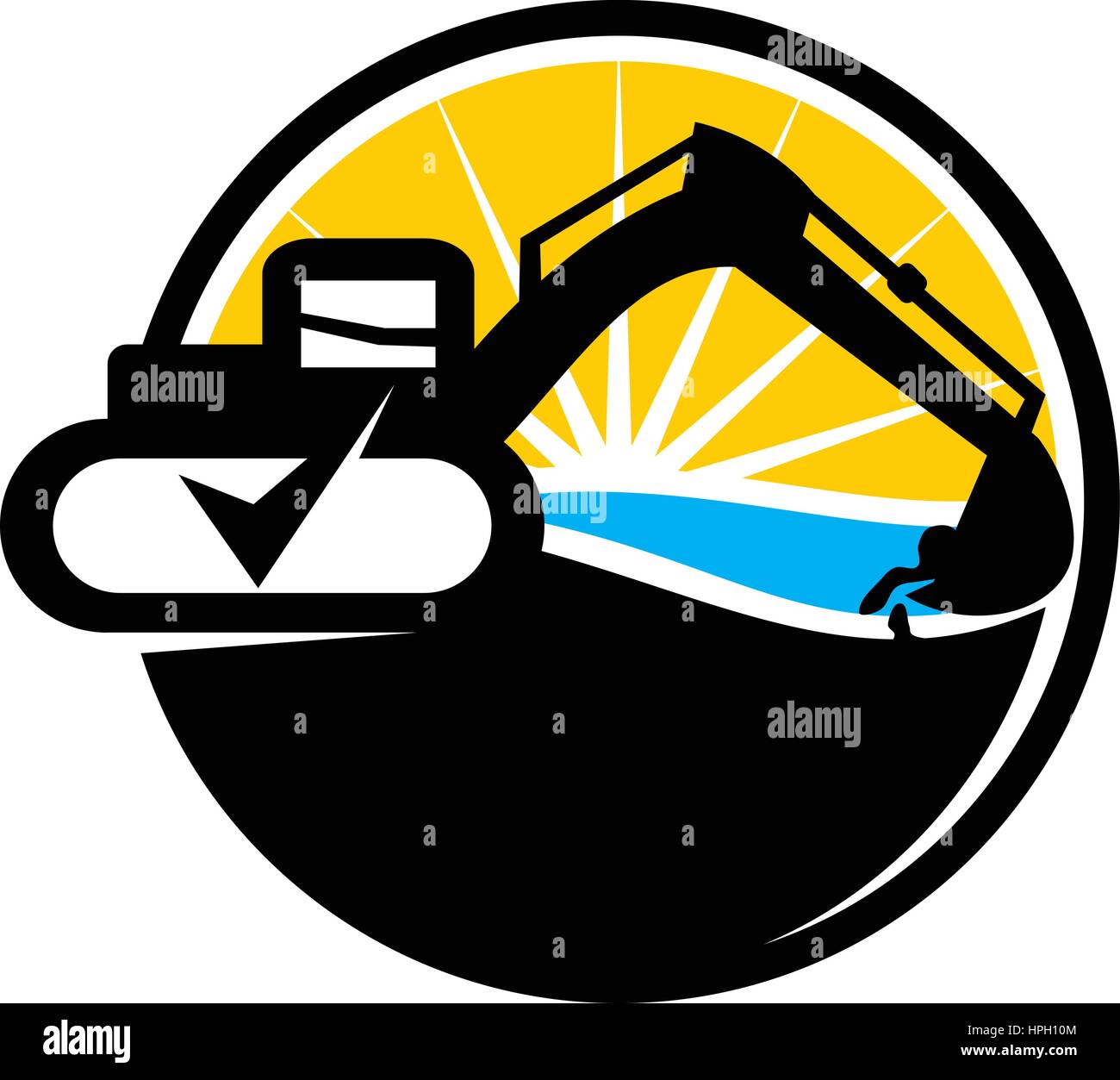 Industrial earth moving digger Stock Vector Images - Alamy