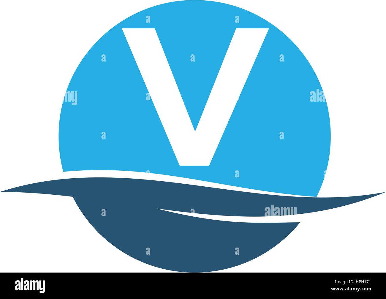 Wave water Initial V Stock Vector Image & Art - Alamy