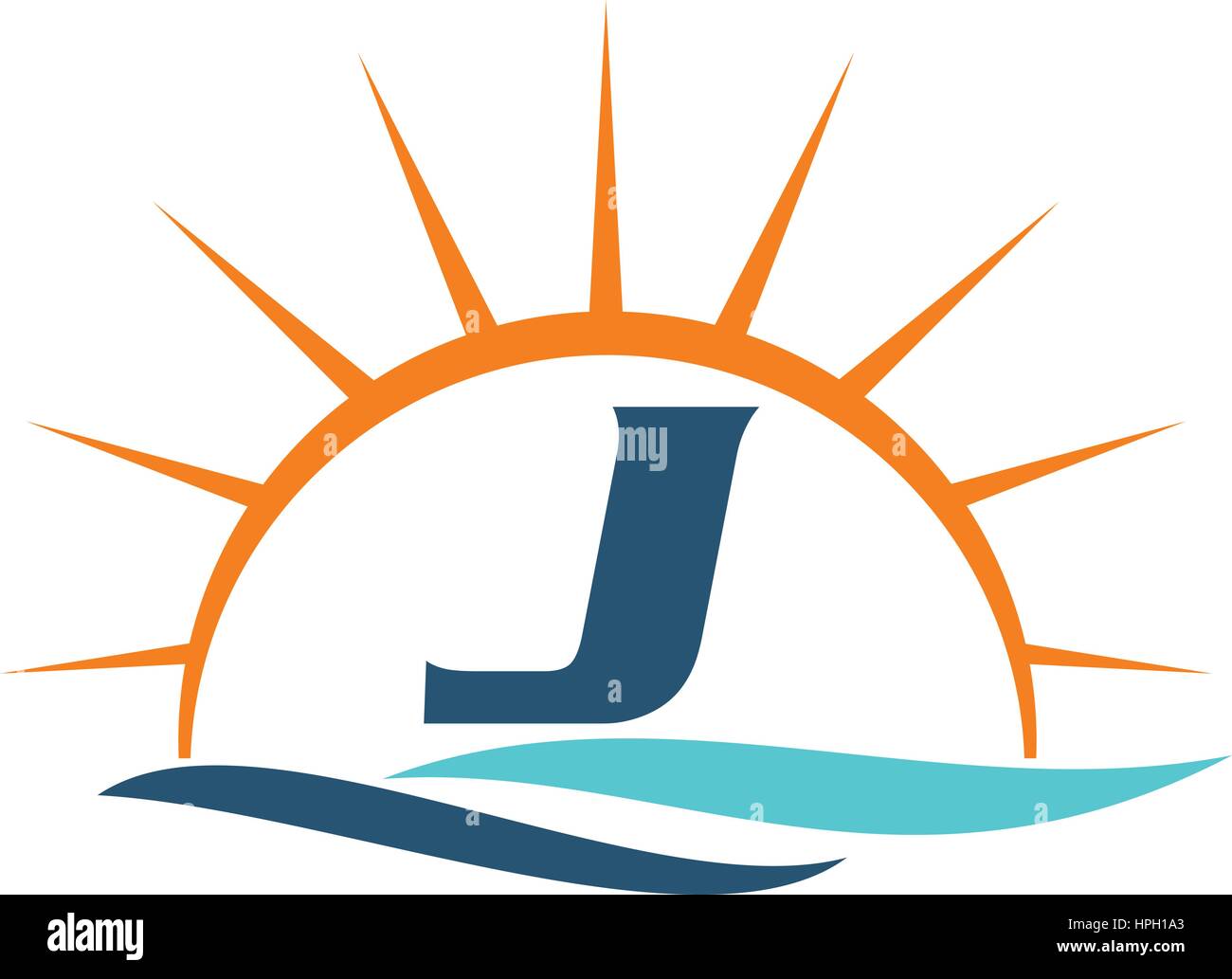 Wave Sunset Initial J Stock Vector Image & Art - Alamy