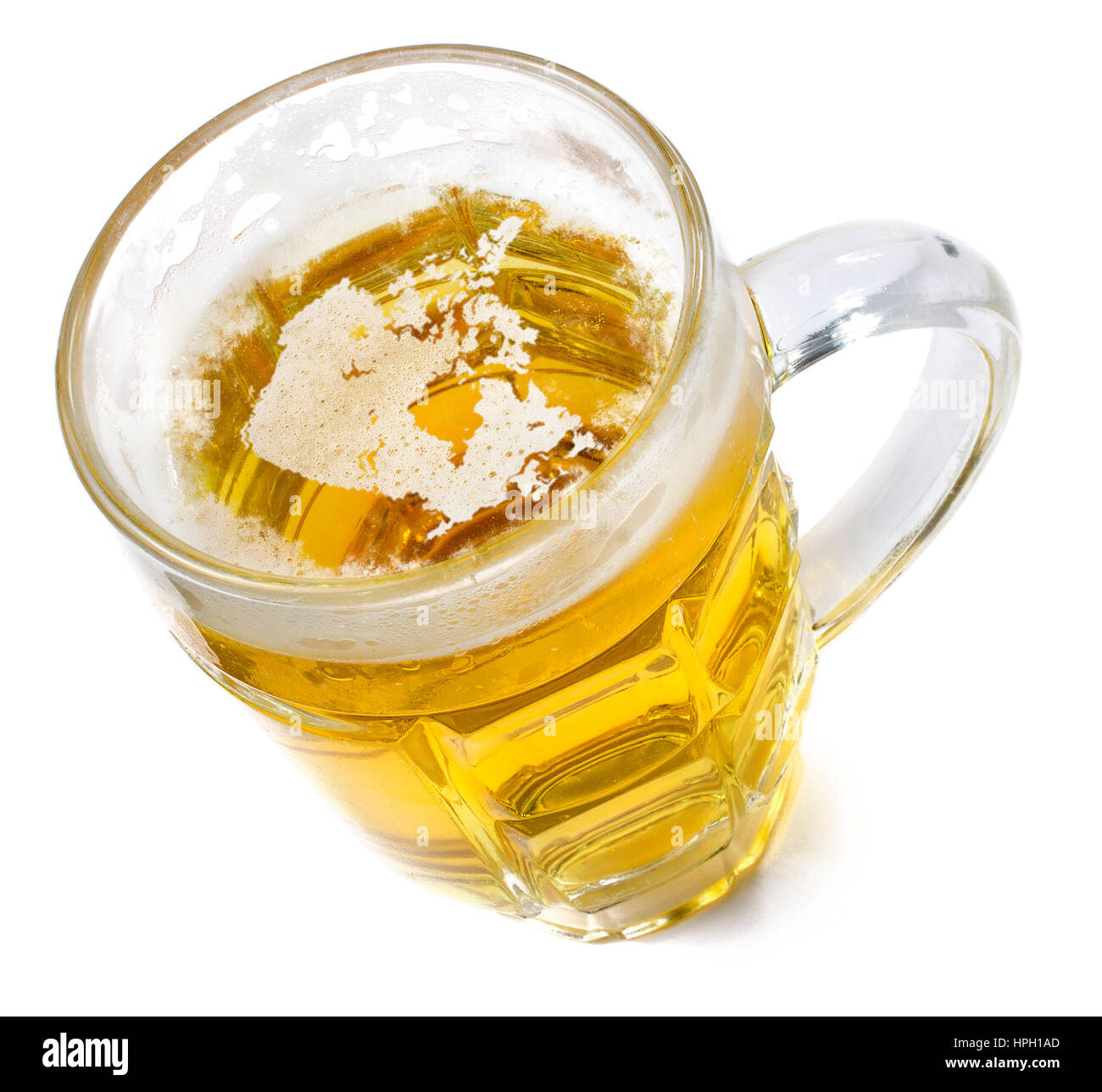 Beer head in the shaped of Canada and a beer.(series Stock Photo - Alamy