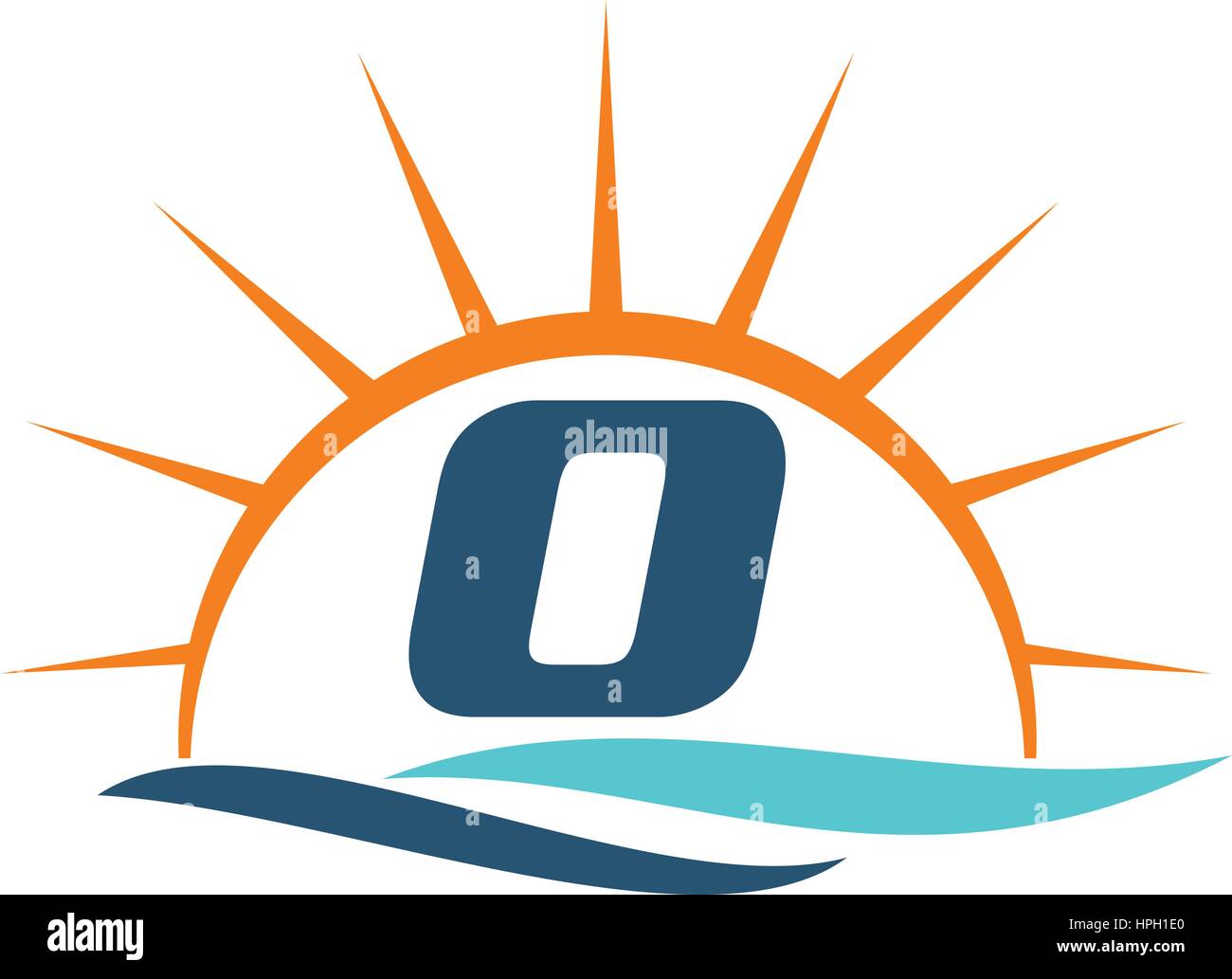 Wave Sunset Initial O Stock Vector Image & Art - Alamy